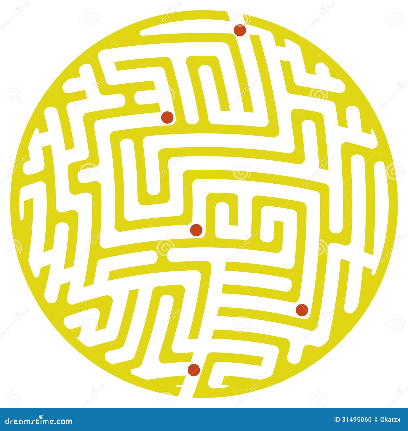 Laberinto Redondo (amarillo) Ilustración del Vector - Ilustración de ...