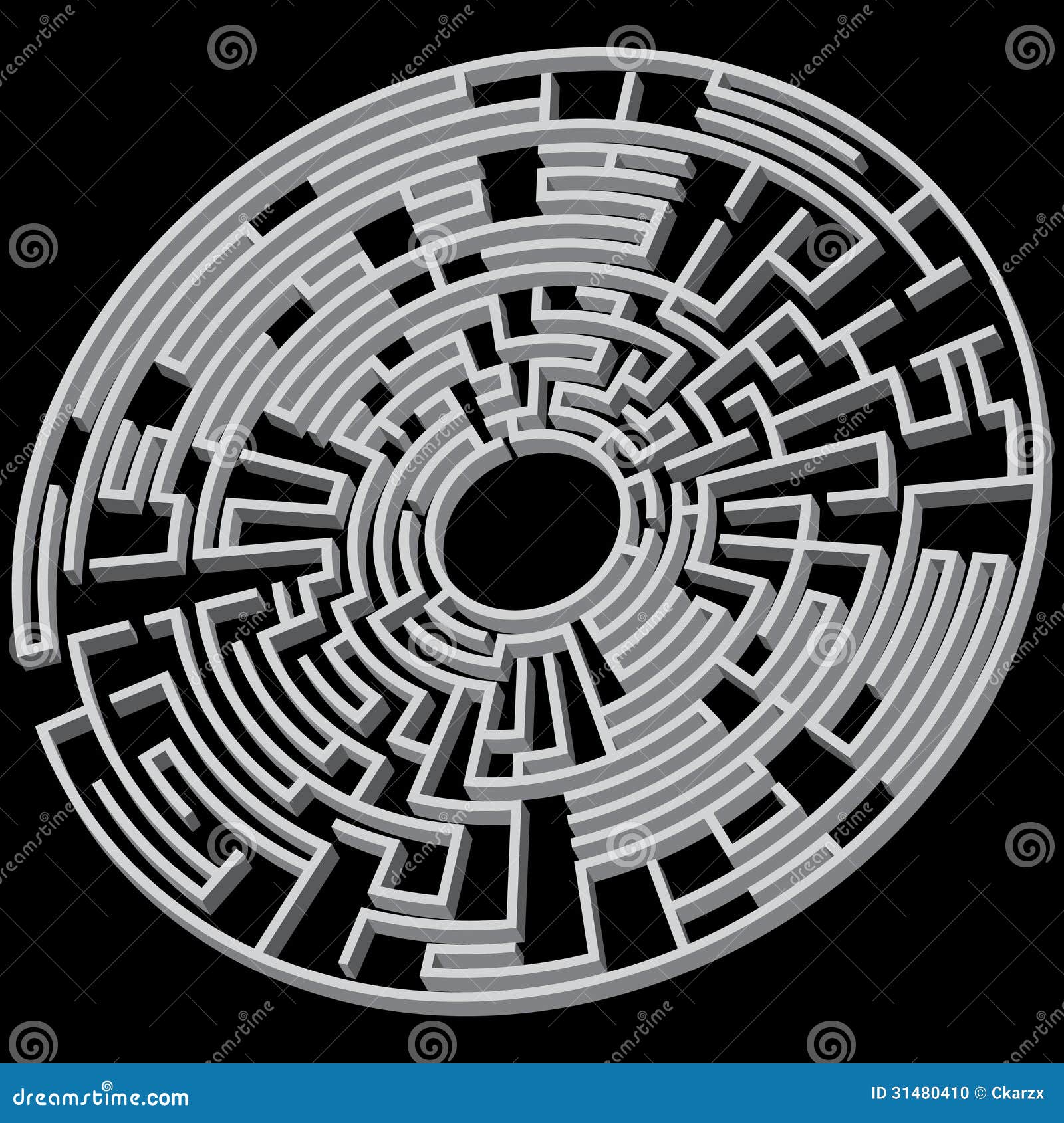 Laberinto redondo 3d ilustración del vector. Ilustración de ocio - 31480410