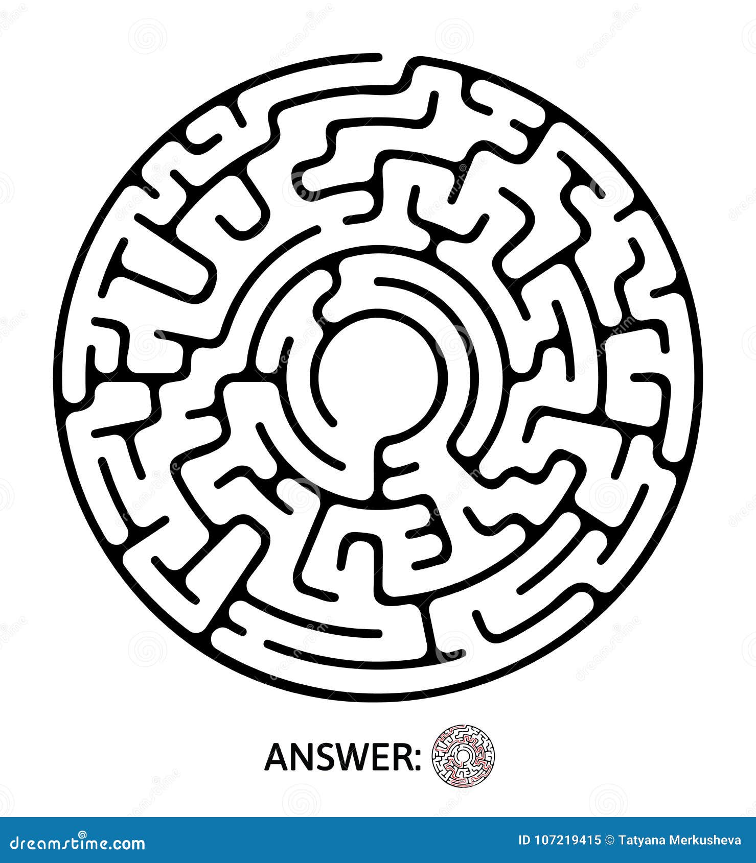 Laberinto Redondo Negro Juego Del Rompecabezas, Ejemplo Del Laberinto ...