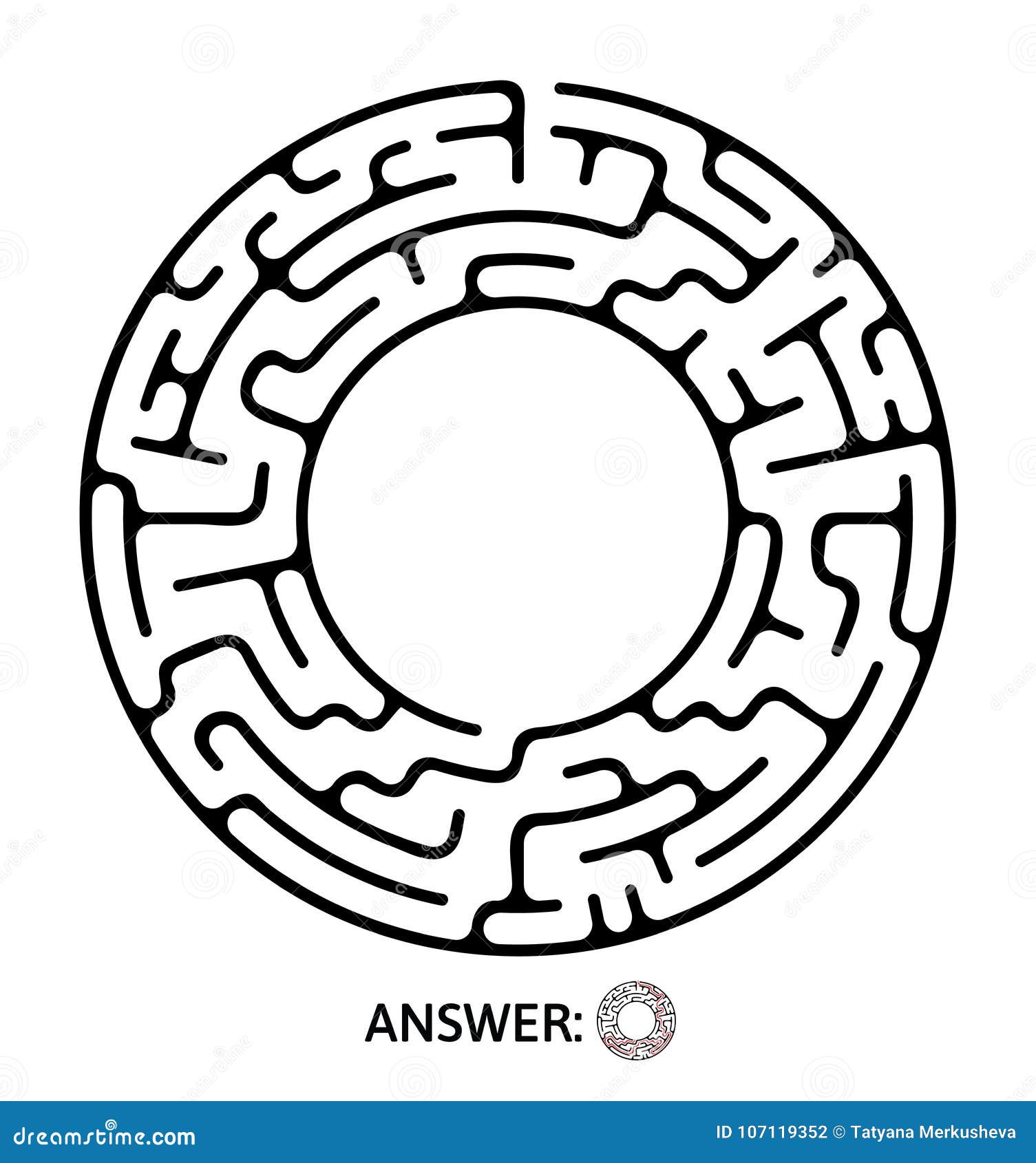 Laberinto Redondo Negro Juego Del Rompecabezas, Laberinto Del Vector ...