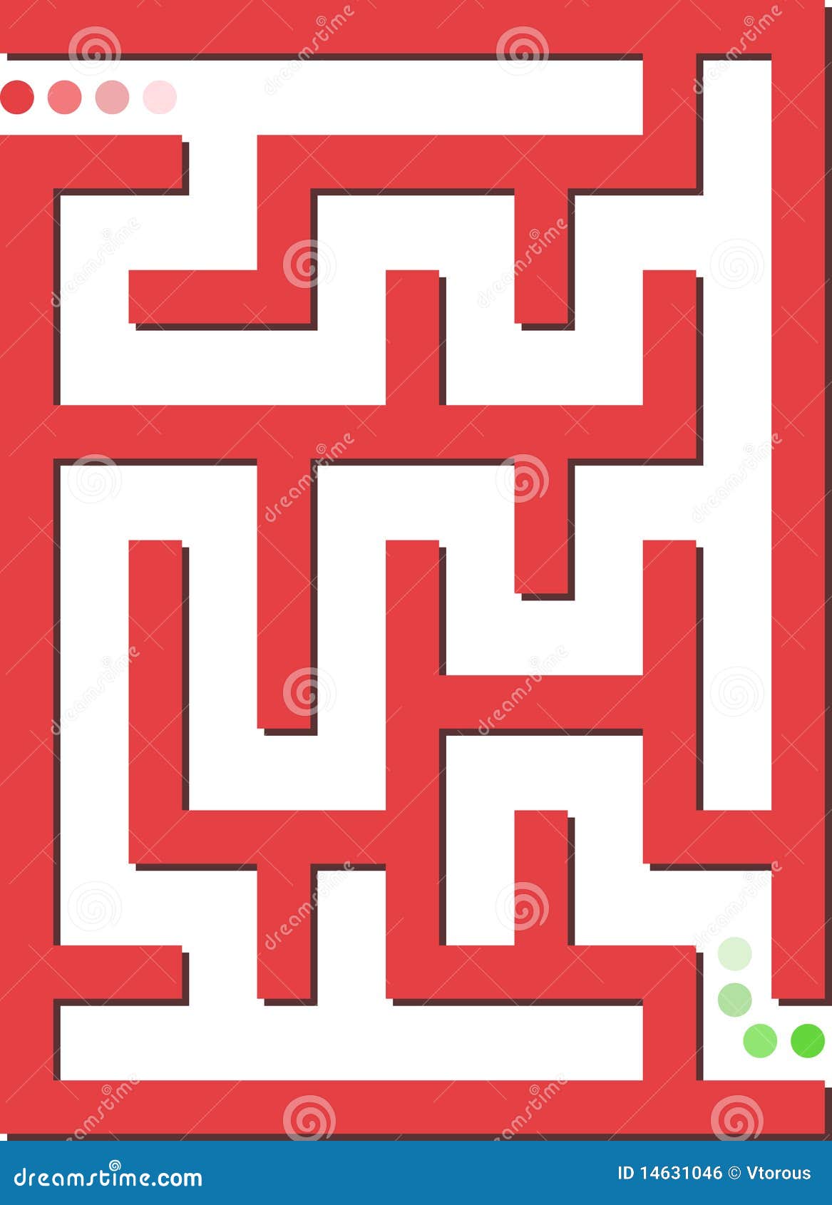 Laberinto rojo ilustración del vector. Ilustración de objeto - 14631046