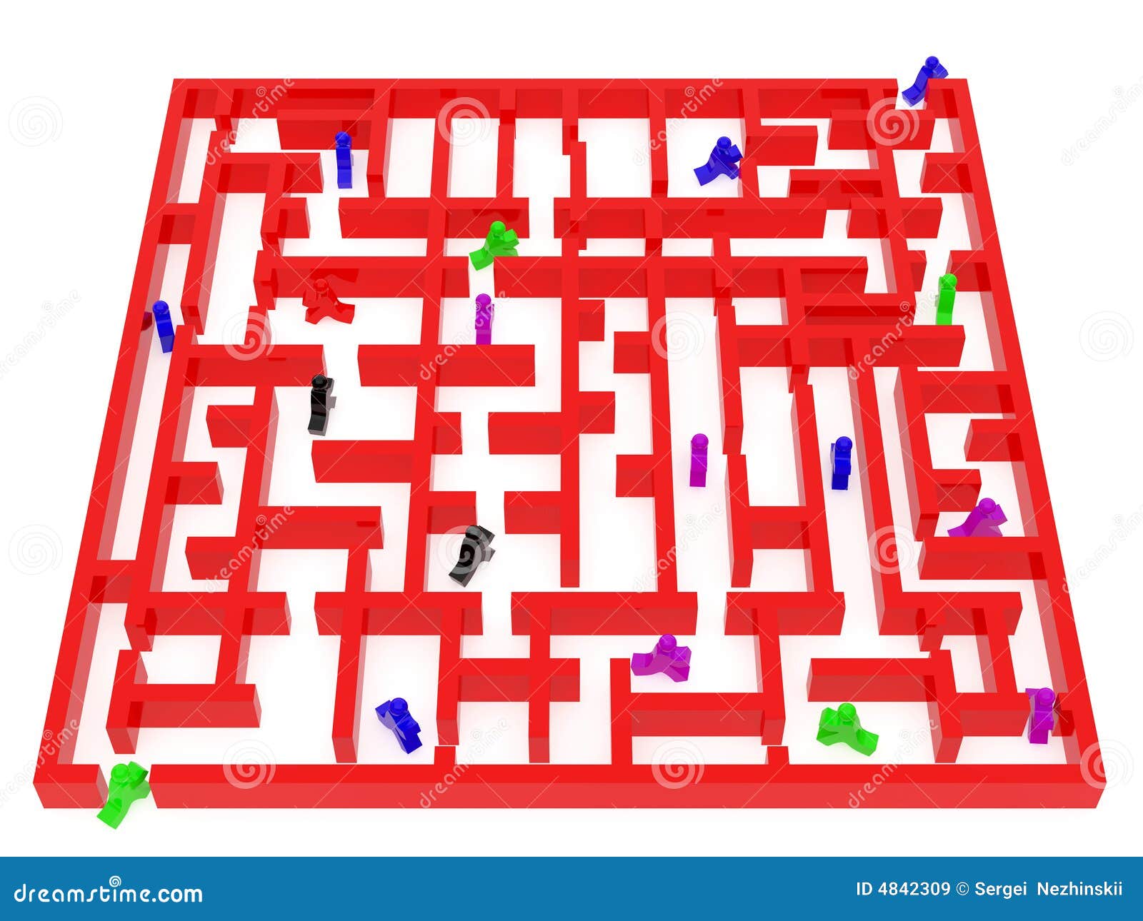 Laberinto rojo stock de ilustración. Ilustración de lila - 4842309