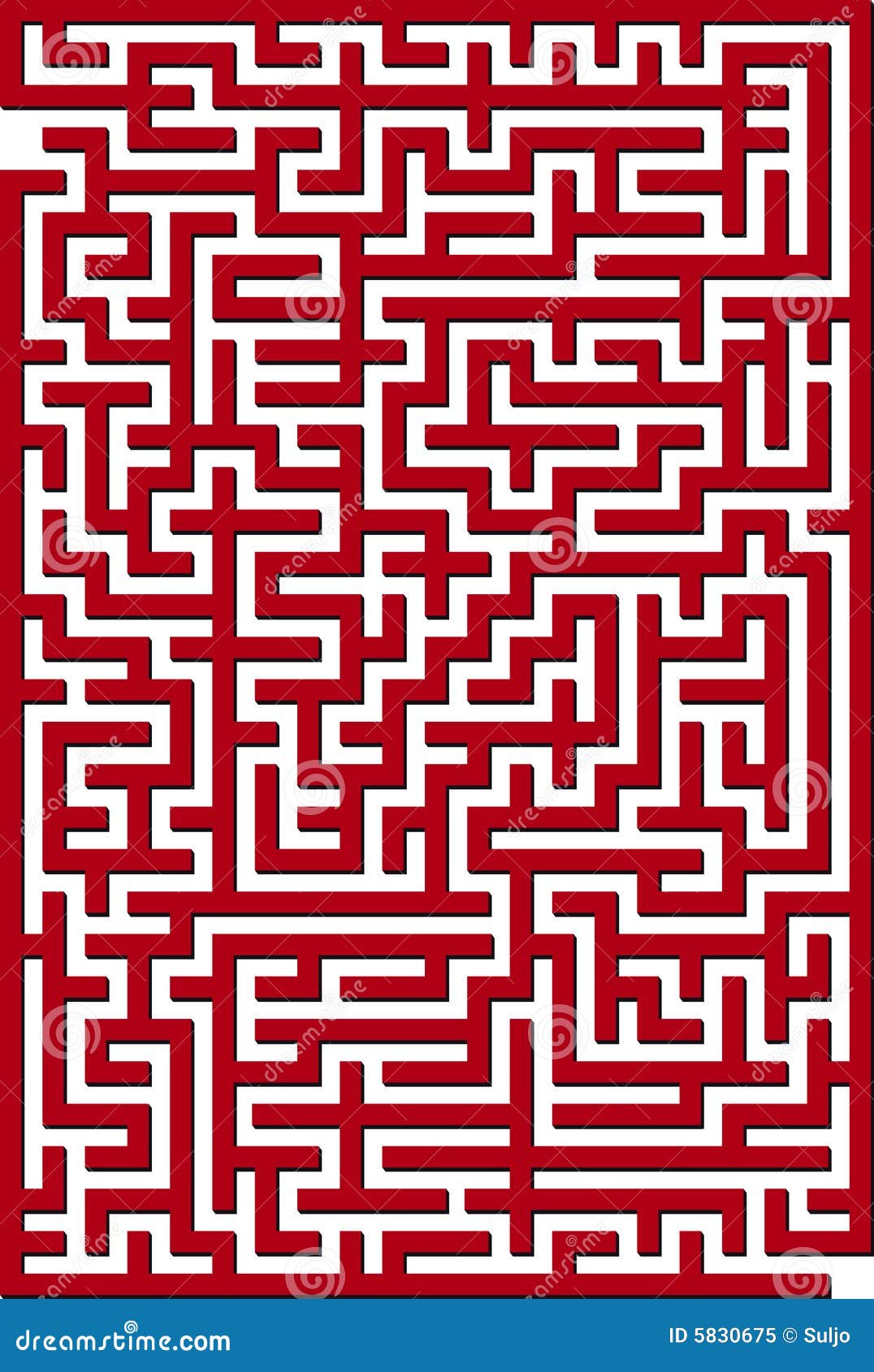 Laberinto rojo ilustración del vector. Ilustración de paciencia - 5830675