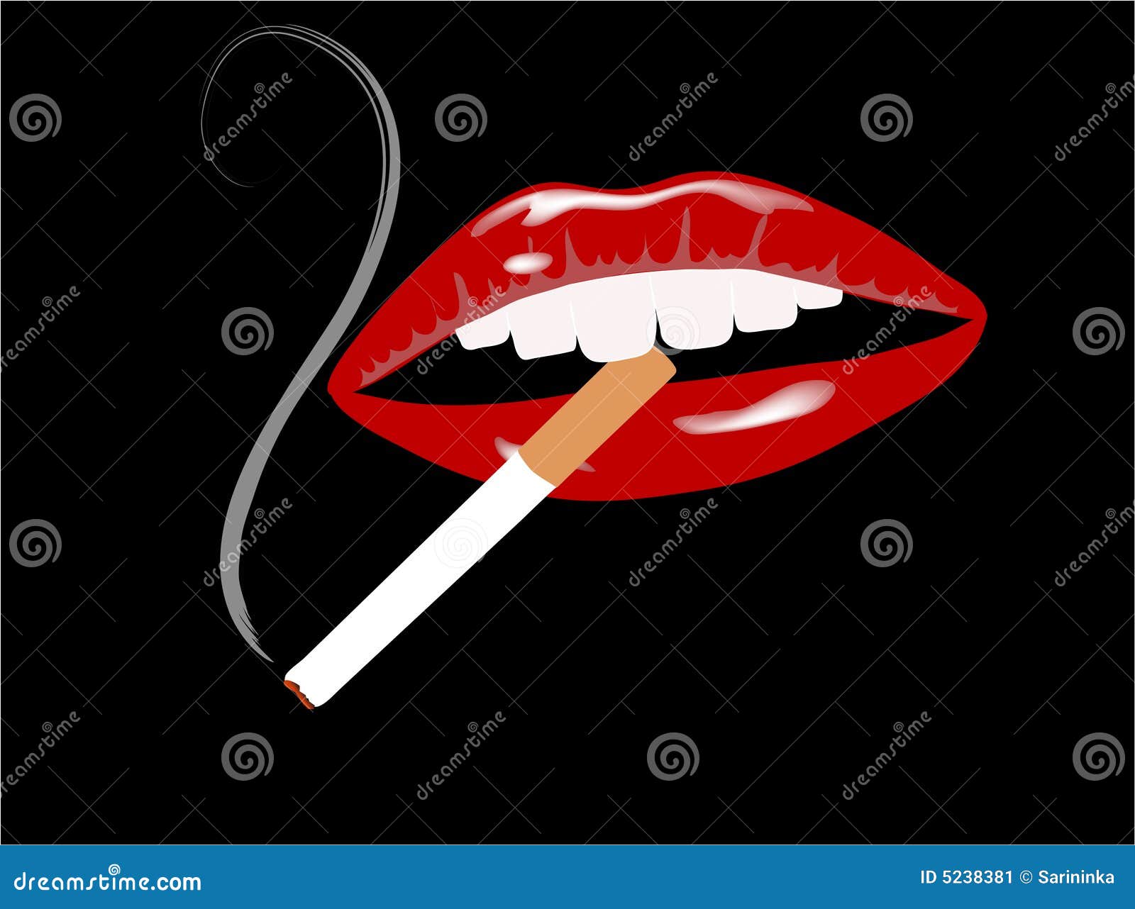 Labios Con El Cigarrillo Ilustración Del Vector Ilustración De Sonrisa