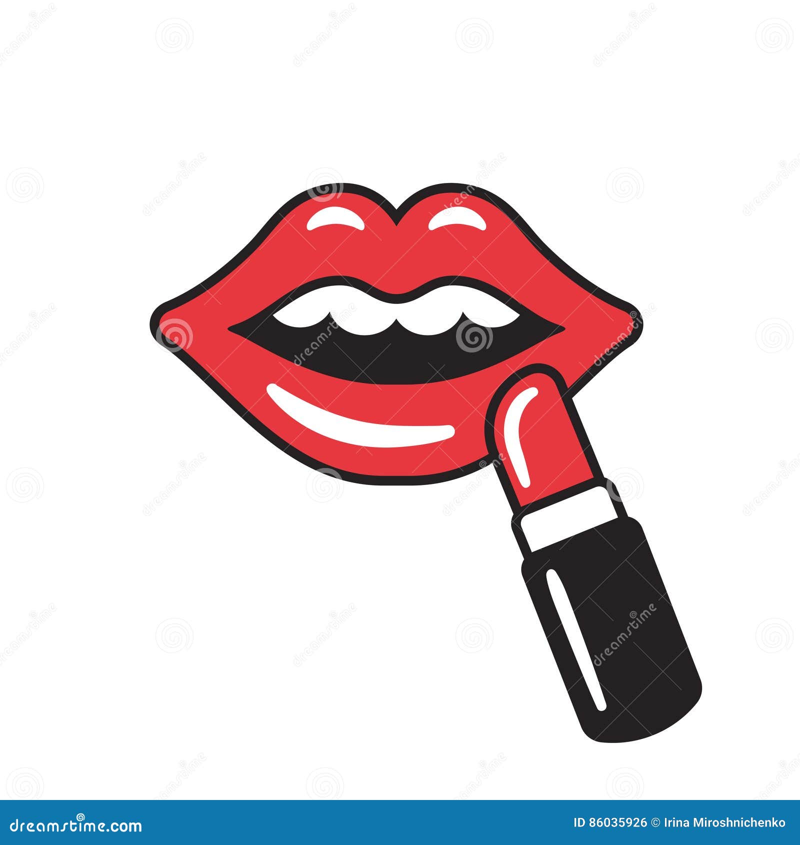 Labios Con El Lápiz Labial Rojo Ilustración del Vector - Ilustración de ...