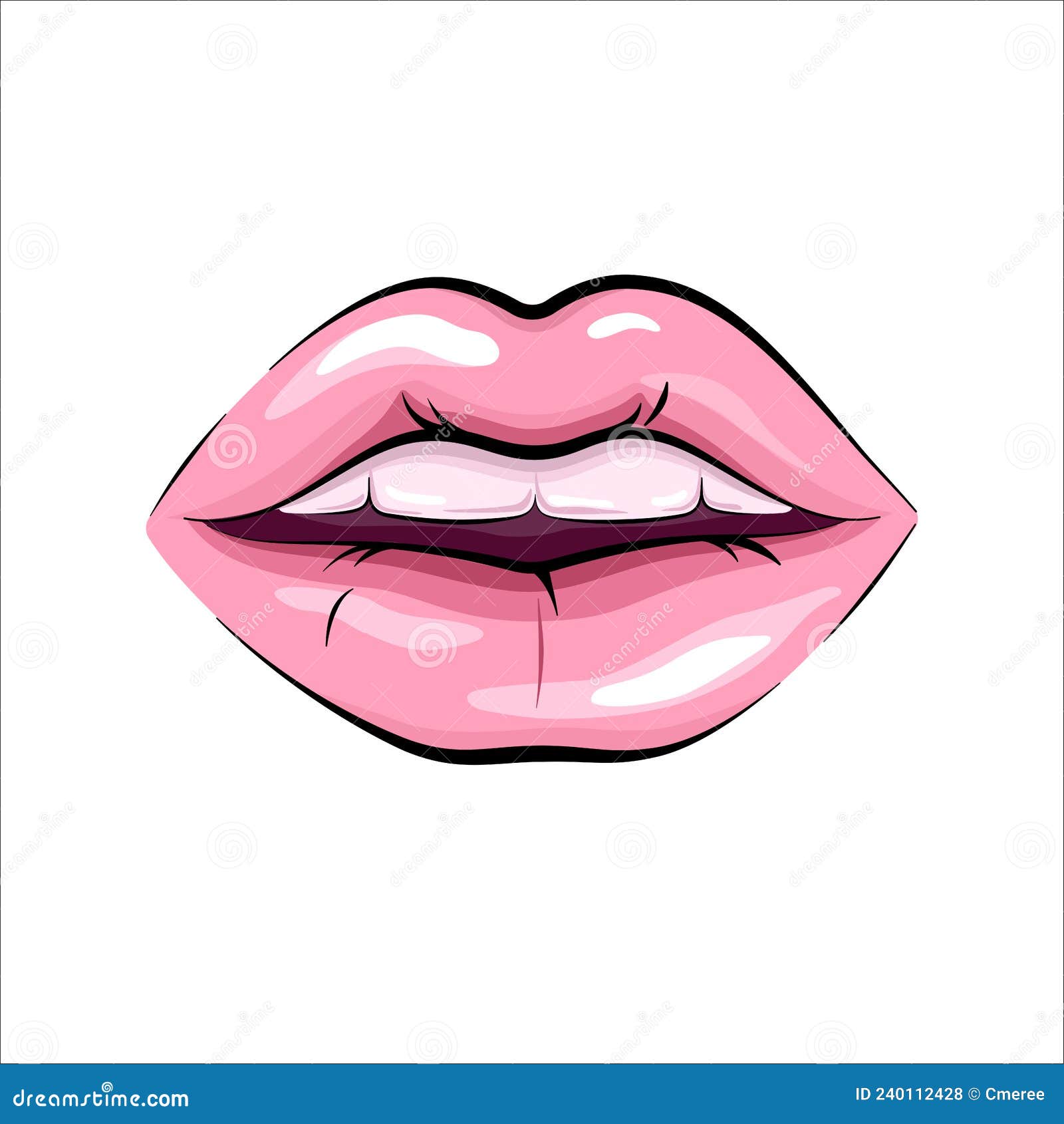 Labios de mujer rosa ilustración del vector. Ilustración de atractivo ...