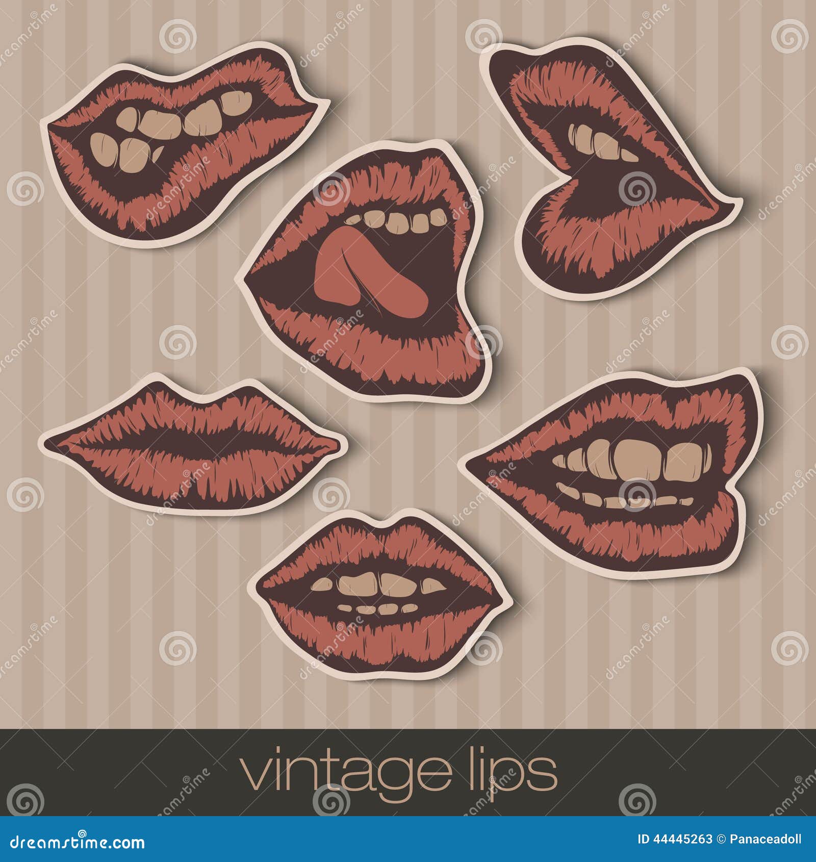 Labios De Papel Del Vintage Ilustración del Vector - Ilustración de ...