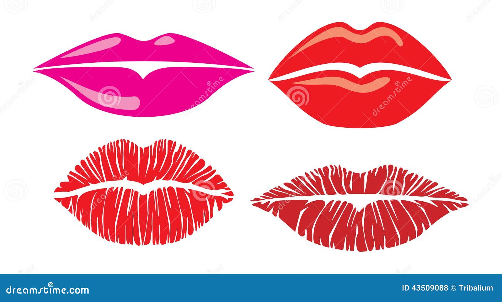 Labios del beso ilustración del vector. Ilustración de forma - 43509088