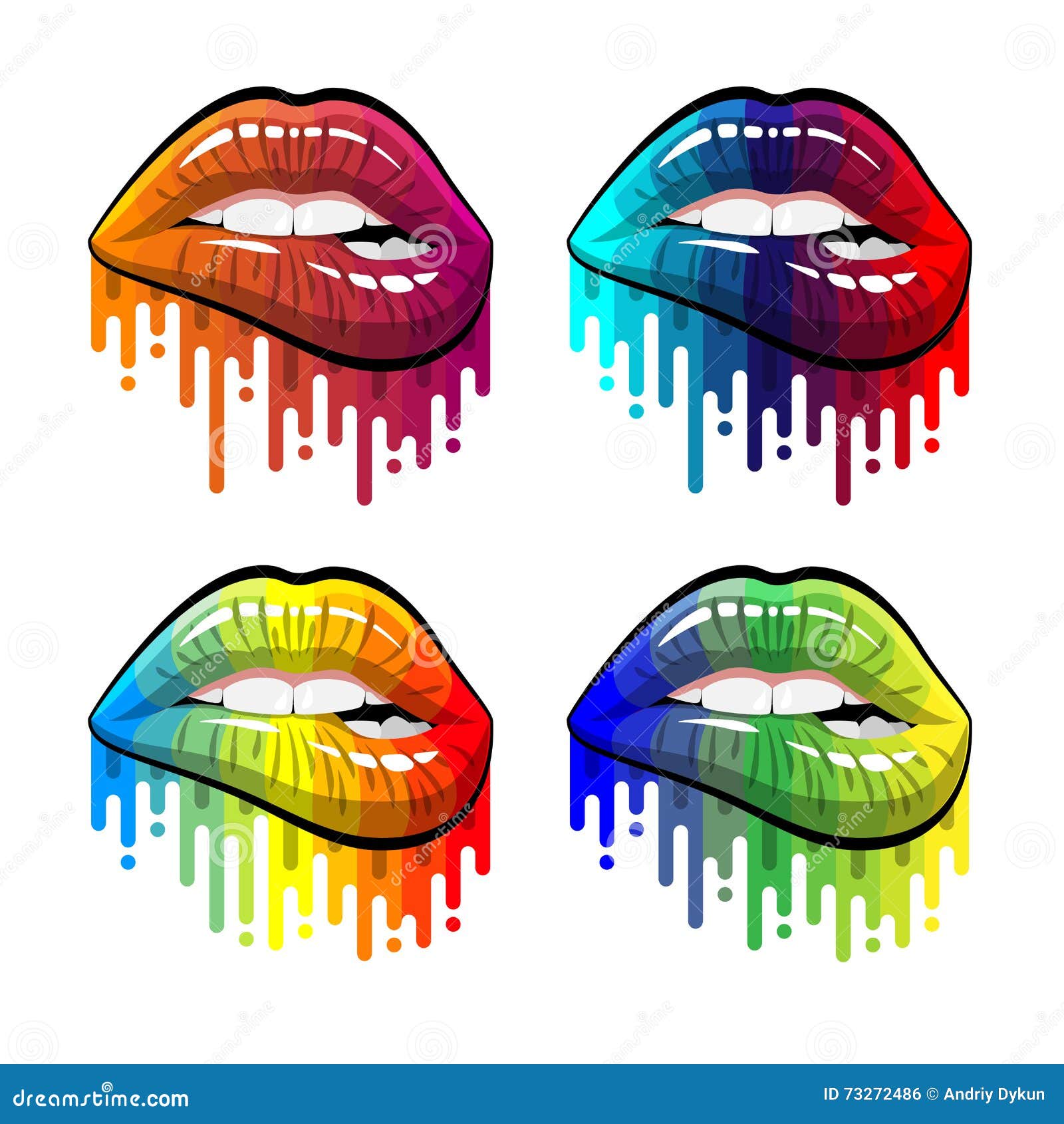 Labios Del Maquillaje Del Color Ilustración del Vector - Ilustración de ...