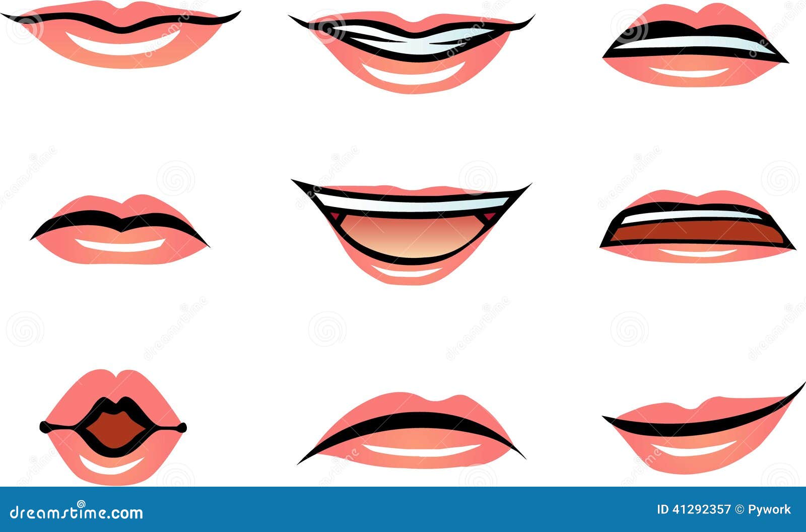 Labios Humanos Del Vector (femeninos) Ilustración del Vector ...