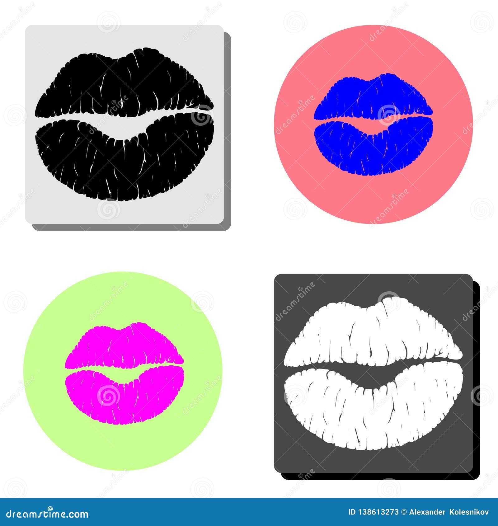 Labios Icono Plano Del Vector Ilustración del Vector - Ilustración de ...