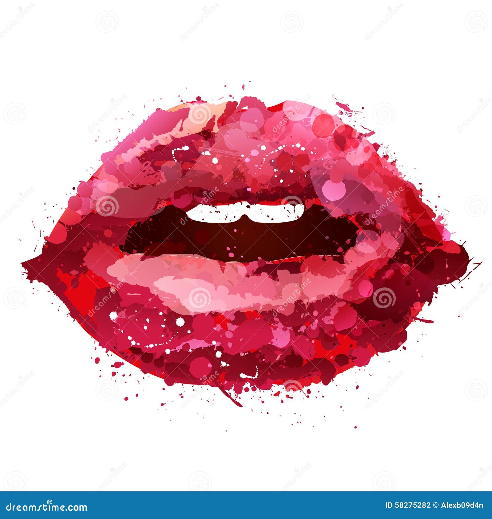 Labios pintados ilustración del vector. Ilustración de abierto - 58275282