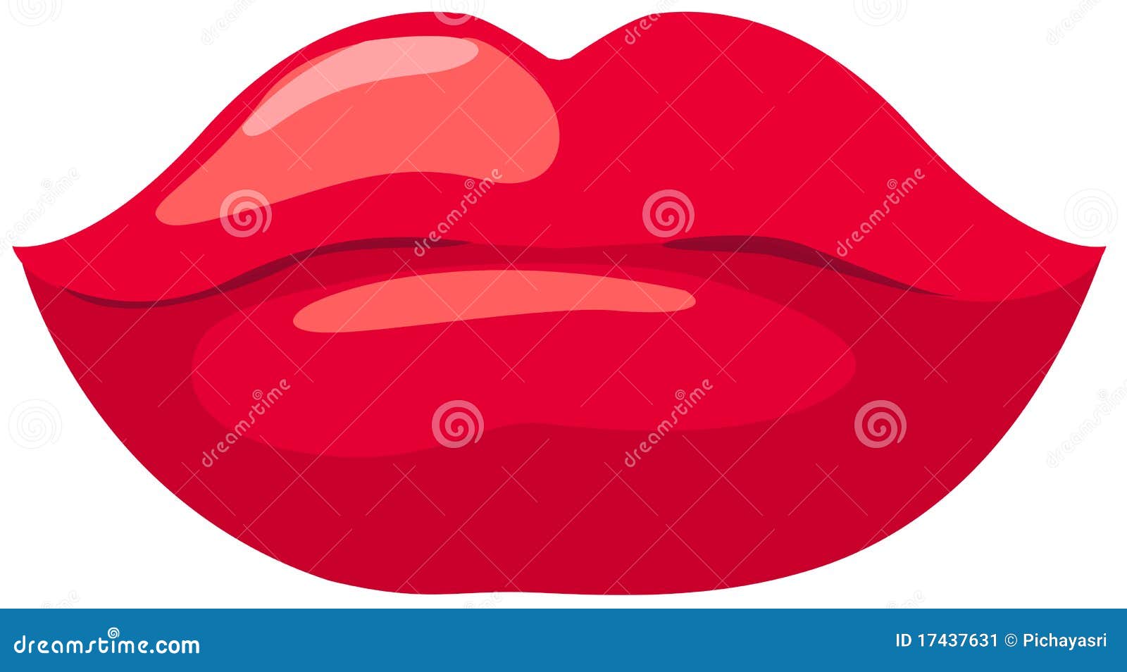 Labios rojos ilustración del vector. Ilustración de lipstick - 17437631