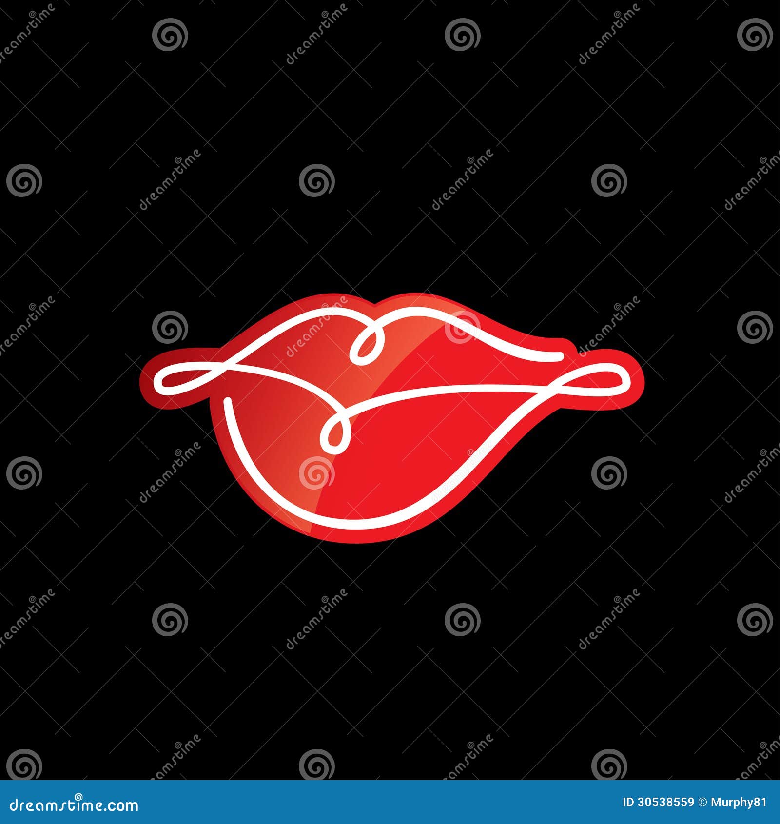 Labios rojos ilustración del vector. Ilustración de piel - 30538559