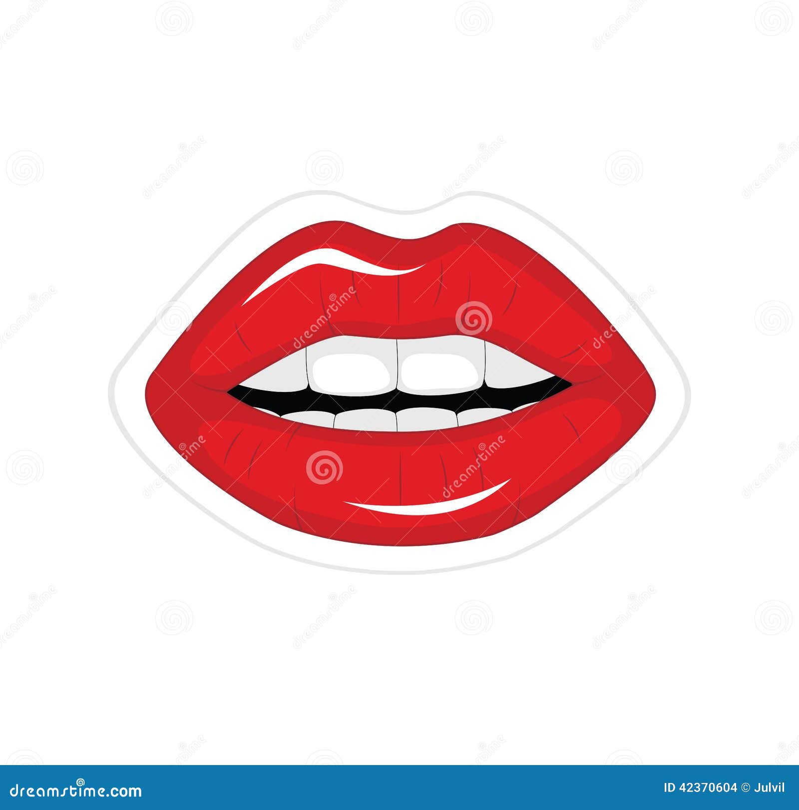 Labios rojos ilustración del vector. Ilustración de cereza - 42370604