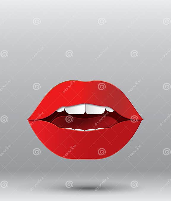 Labios rojos ilustración del vector. Ilustración de labio - 45225572
