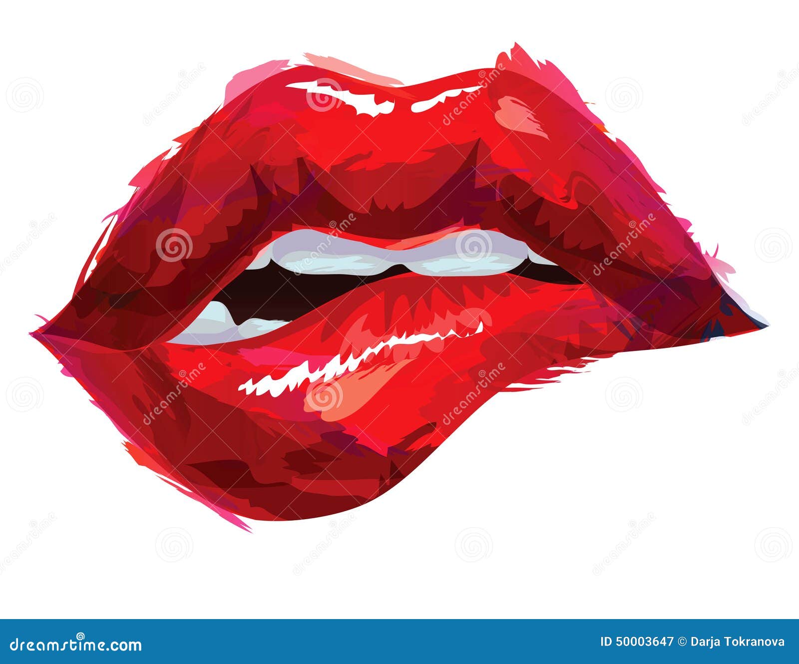 Labios rojos atractivos ilustración del vector. Ilustración de boca ...
