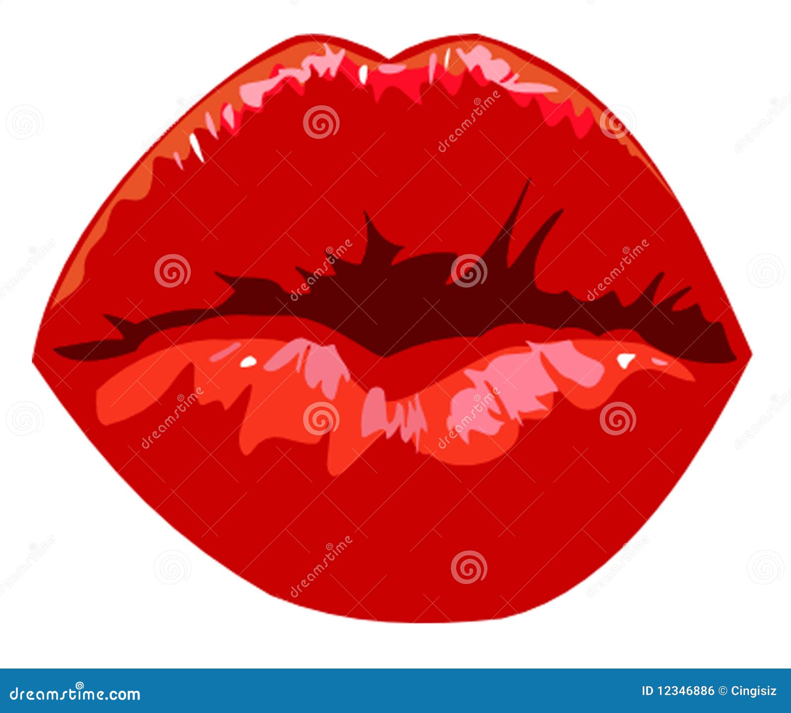 Labios rojos grandes ilustración del vector. Ilustración de romance ...