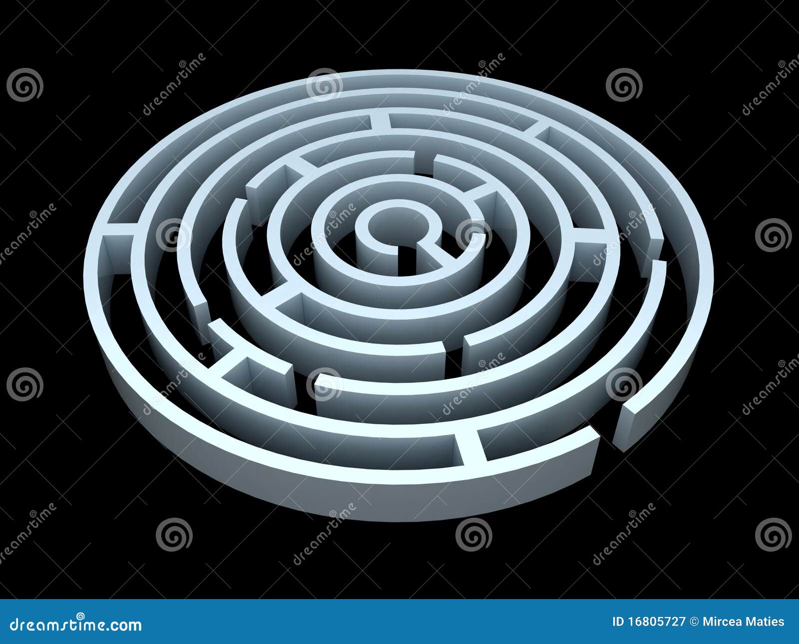 Labirinto 3D redondo ilustração stock. Ilustração de rota - 16805727