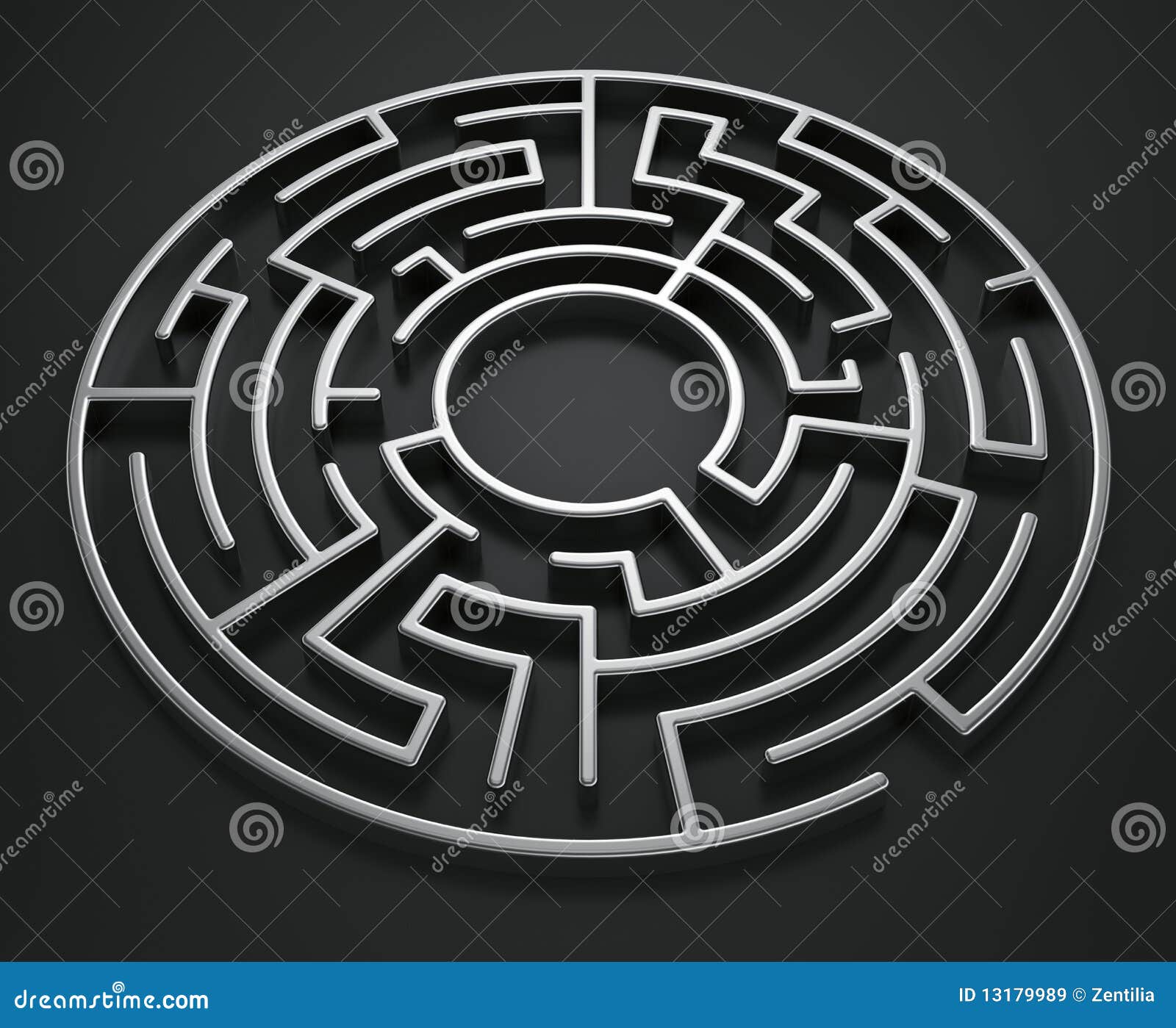Labirinto circolare illustrazione di stock. Illustrazione di cromo ...