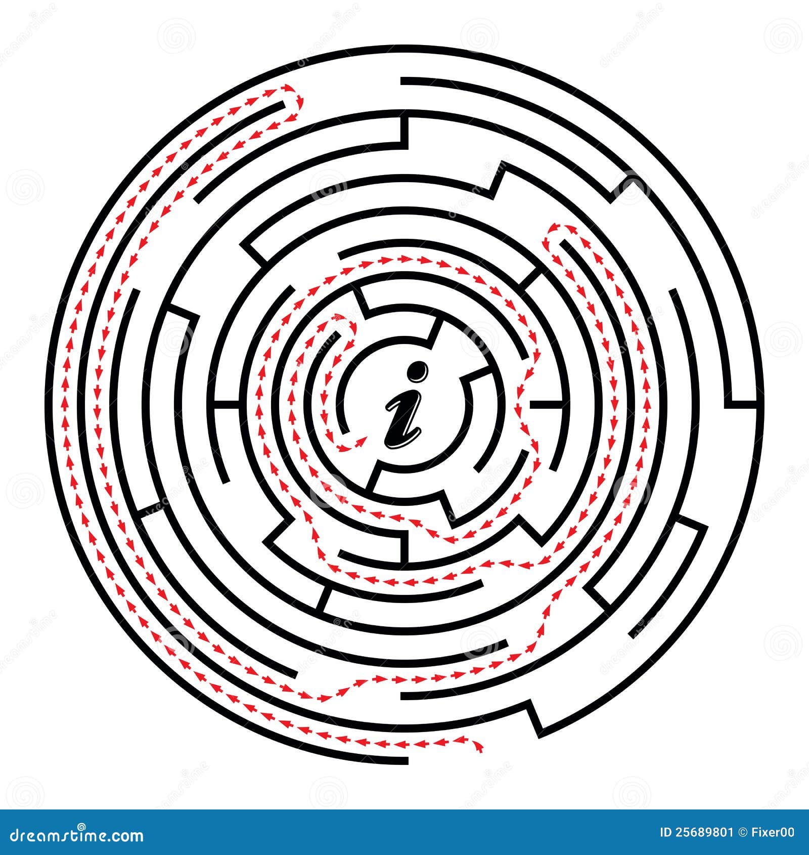 Labirinto circolare illustrazione vettoriale. Illustrazione di ...