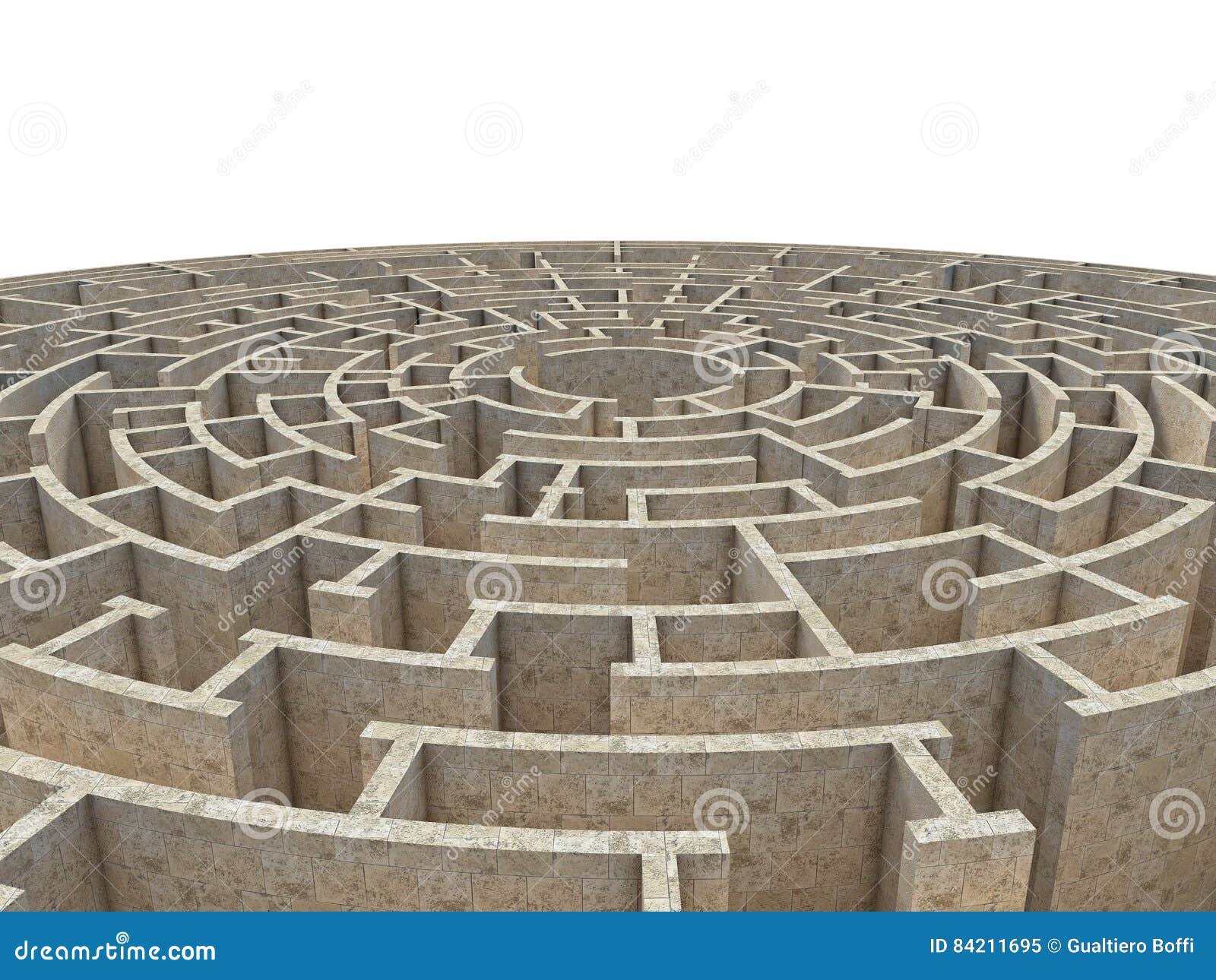 Labirinto circolare 3d illustrazione di stock. Illustrazione di senso ...