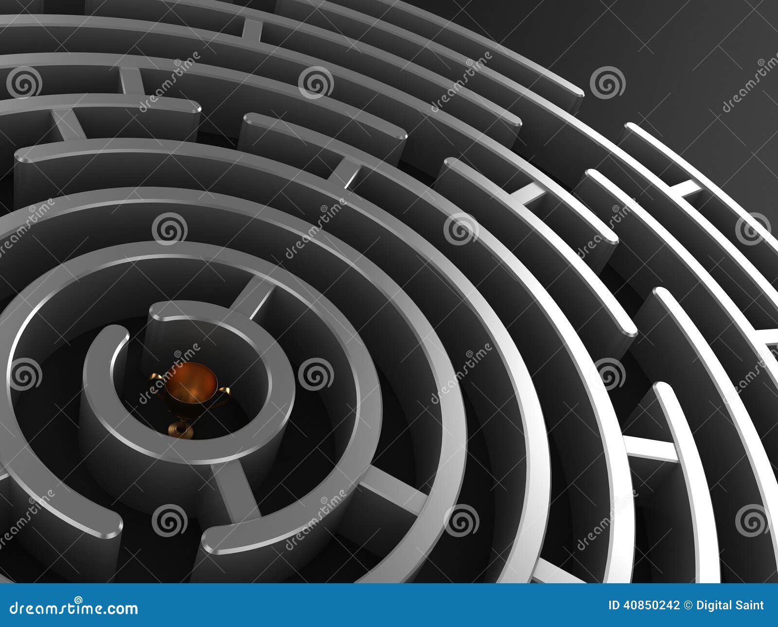 Labirinto Circolare 3D Con Il Premio Illustrazione di Stock ...