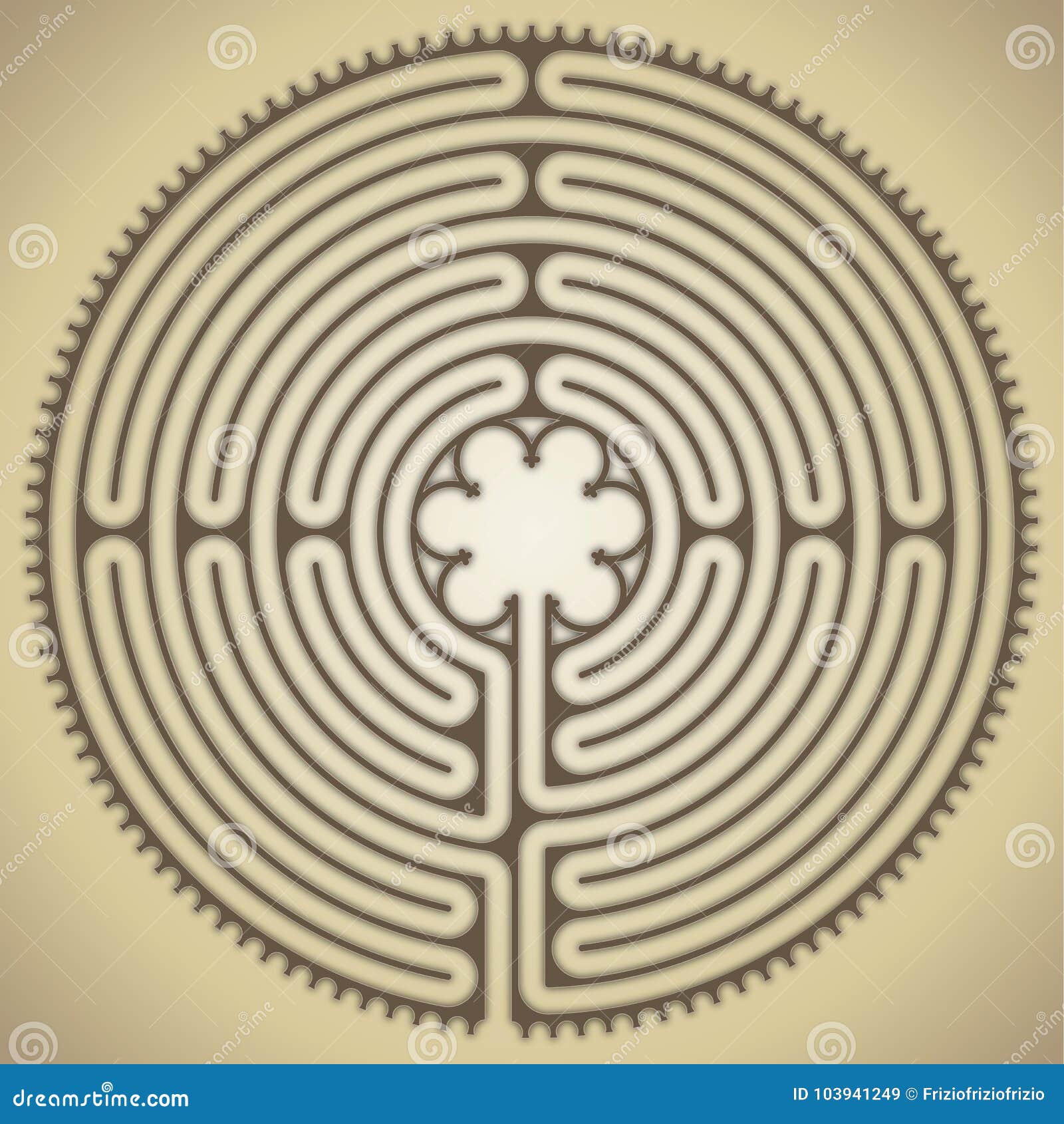 Labirinto Da Catedral De Chartres, França Ilustração do Vetor ...
