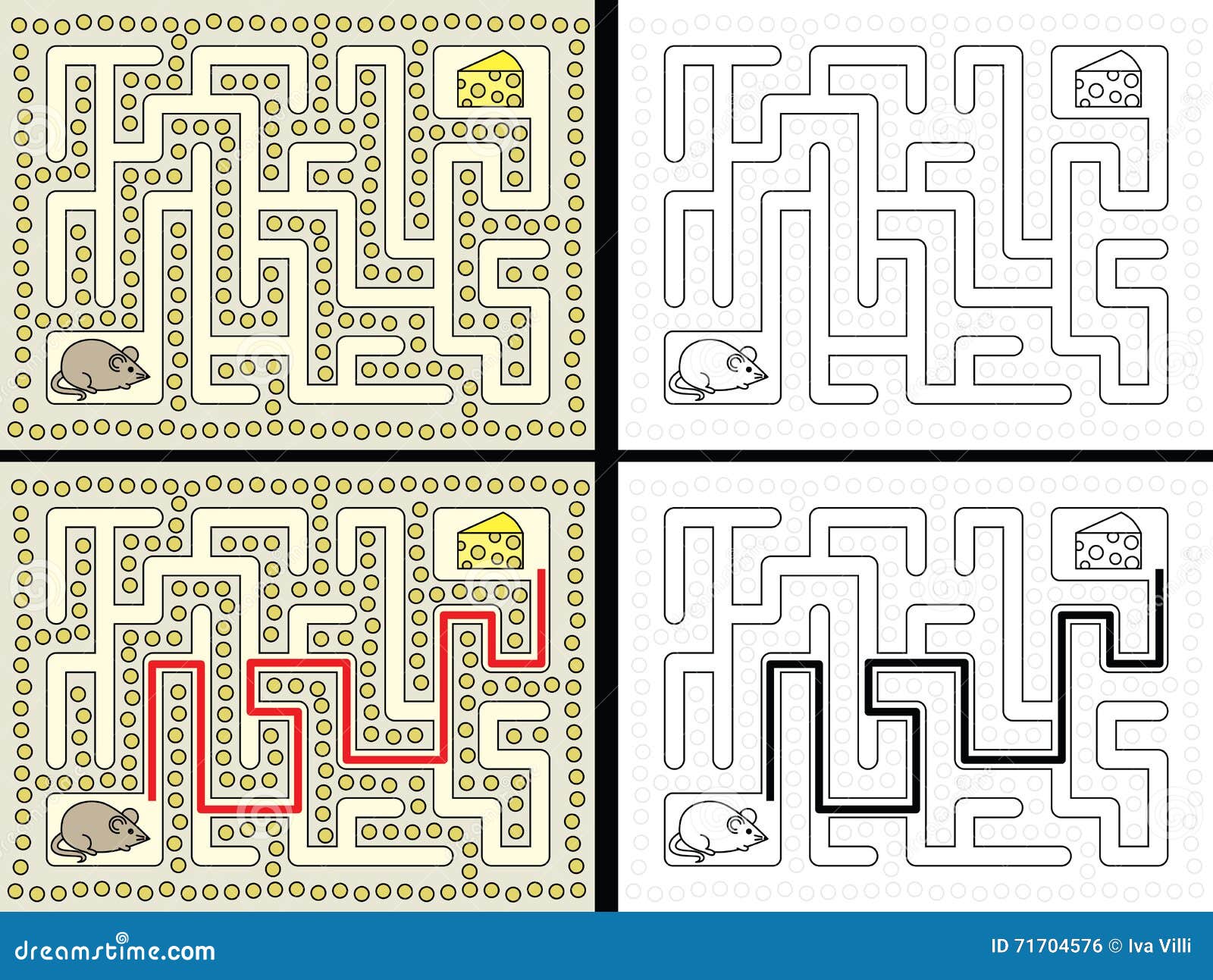 Labirinto fácil do rato ilustração do vetor. Ilustração de cérebro ...