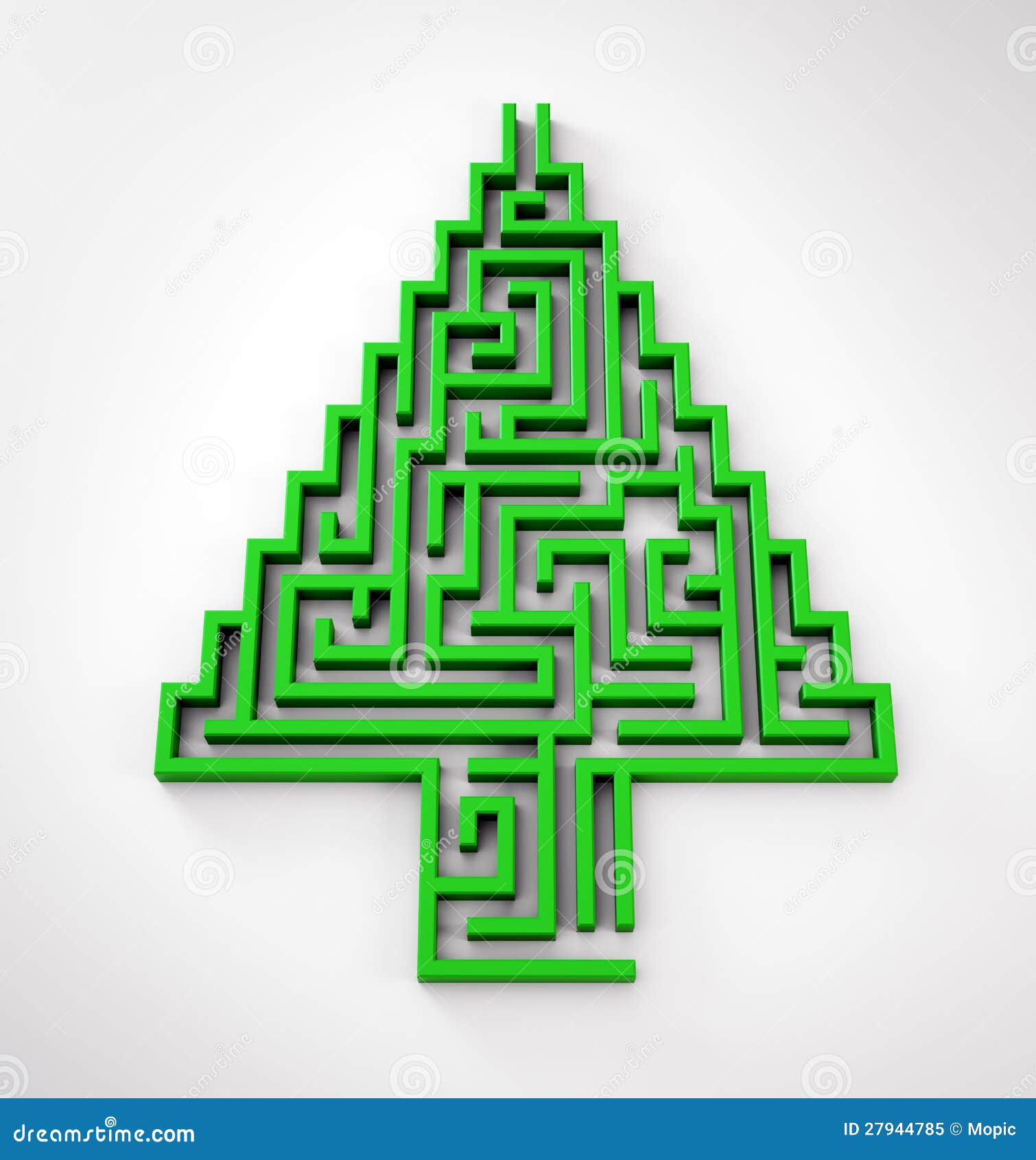 Labirinto a Forma Di Dell'albero Di Natale Illustrazione di Stock ...