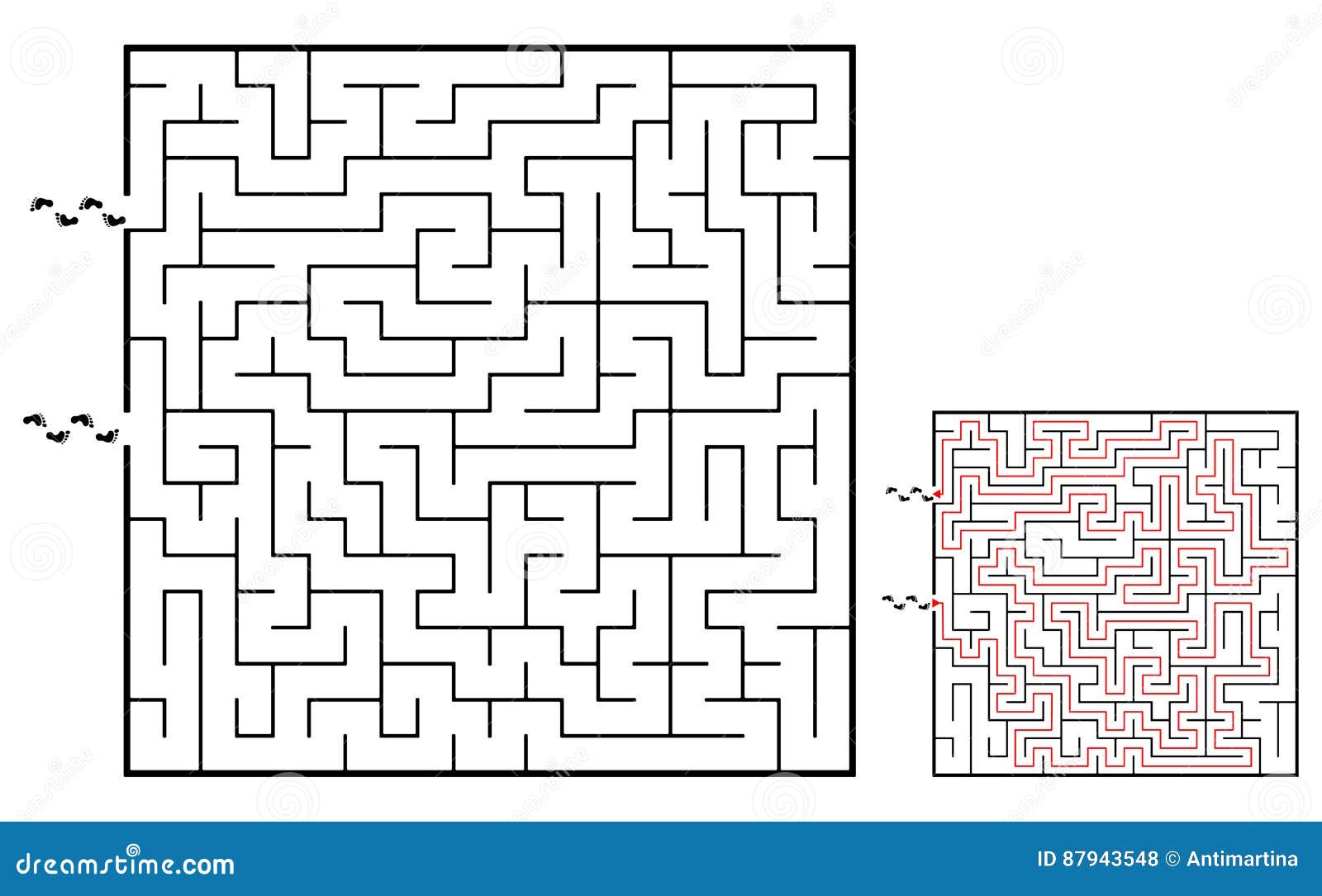 Labirinto/labirinto Em Preto E Branco Ilustração do Vetor - Ilustração ...