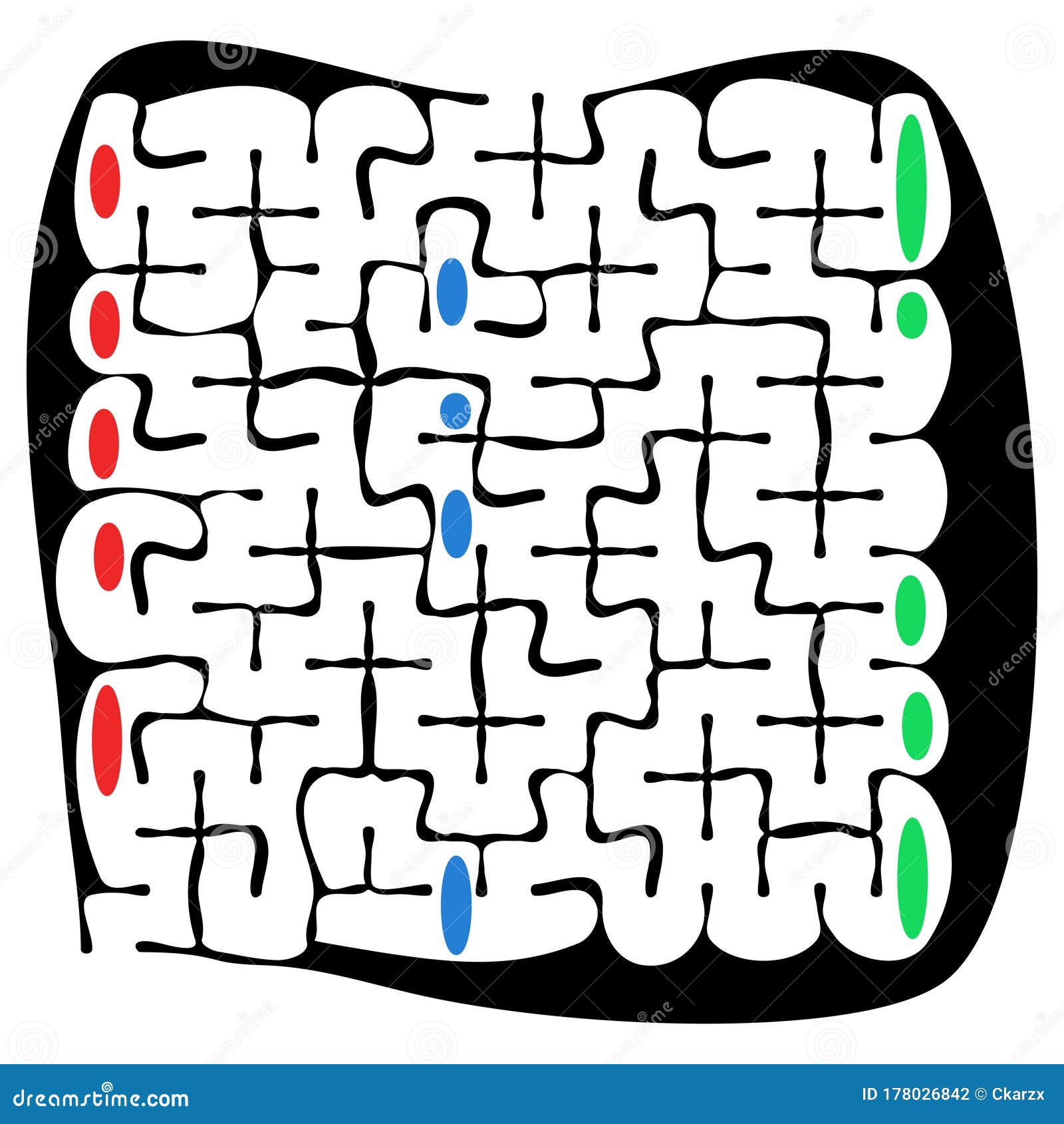 Labirinto Preto Quadrado Com Ajuda Ilustração do Vetor - Ilustração de ...