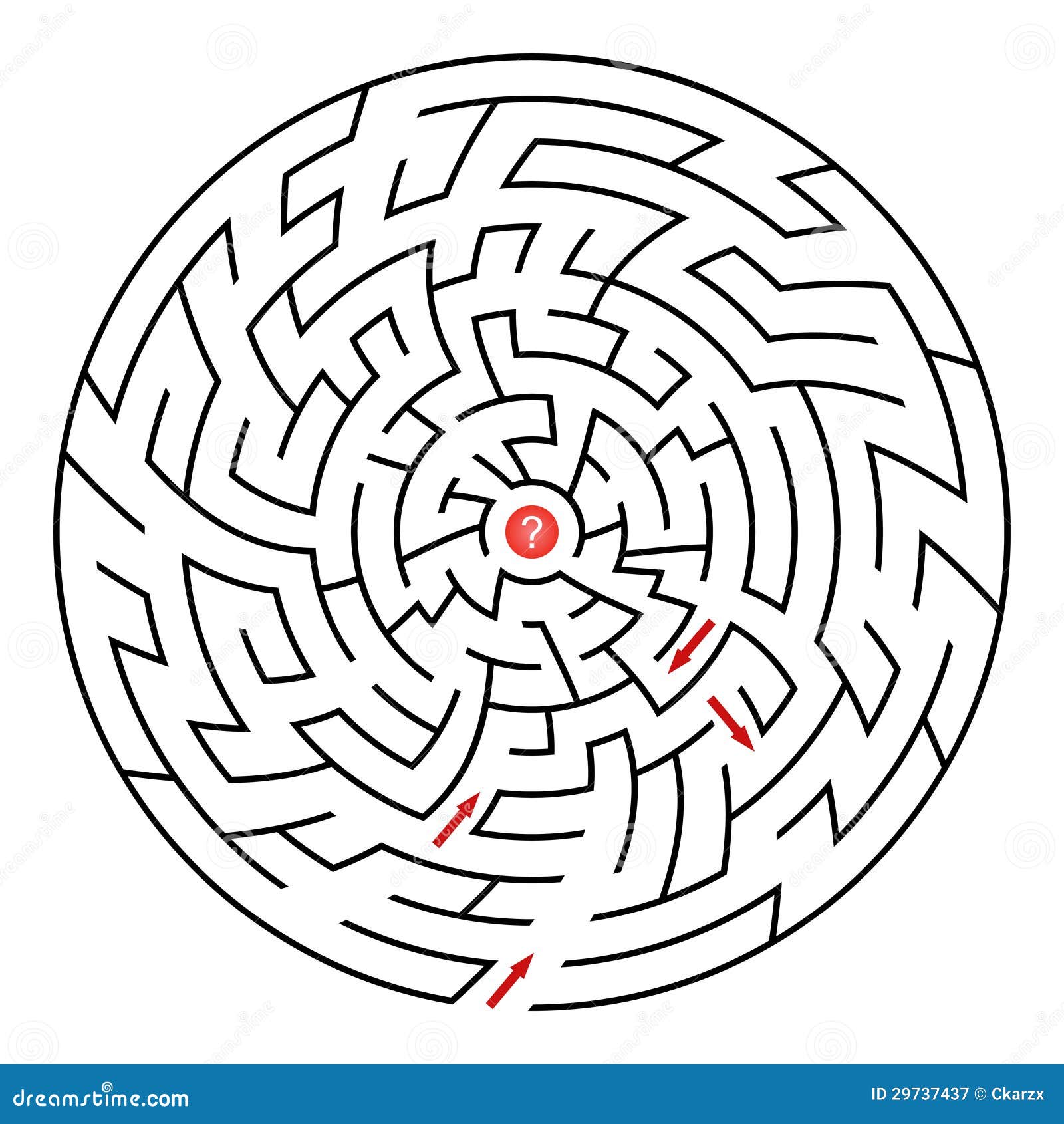 Labirinto redondo ilustração do vetor. Ilustração de tarefa - 29737437