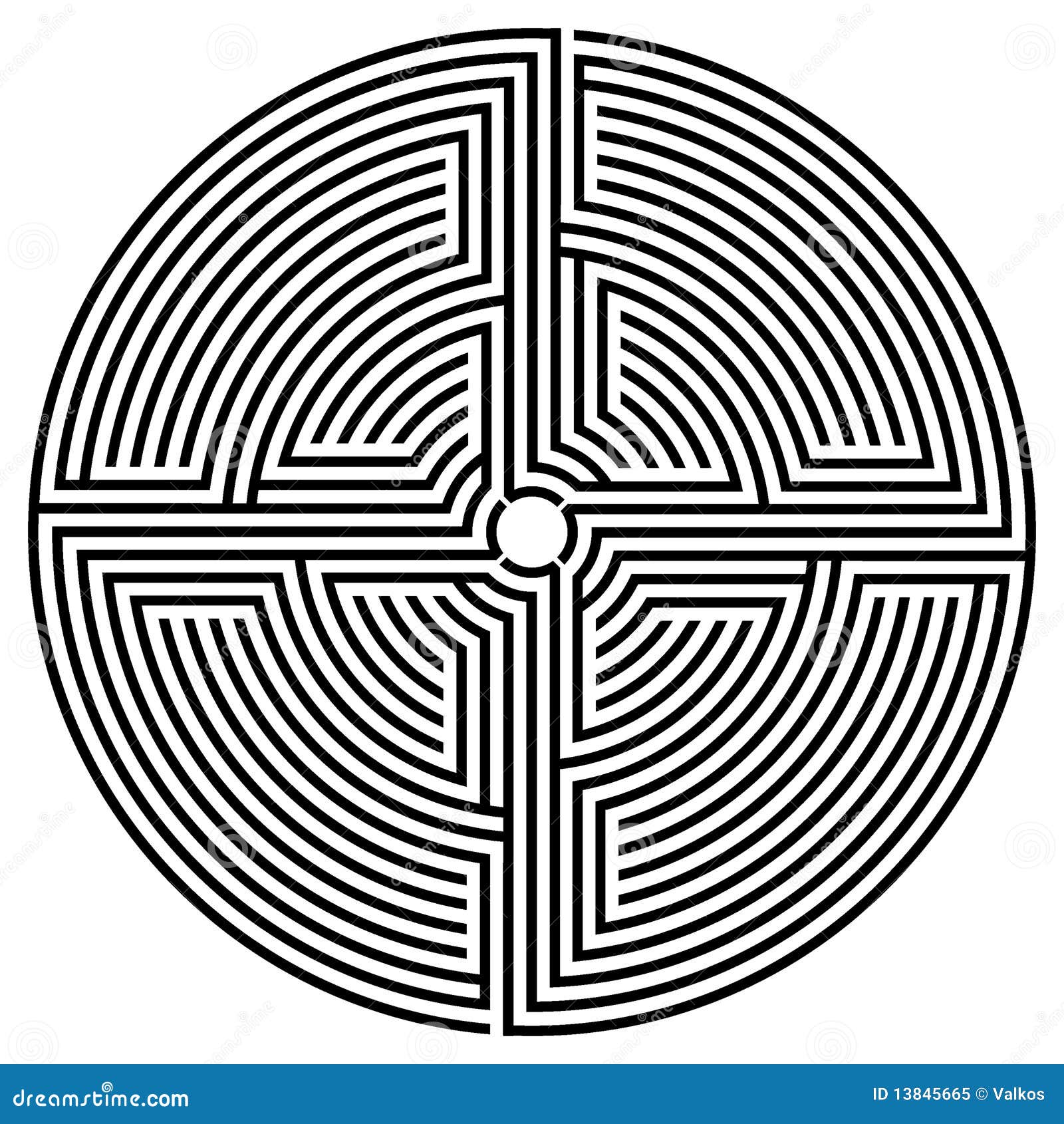 Labirinto redondo preto ilustração do vetor. Ilustração de entre - 13845665
