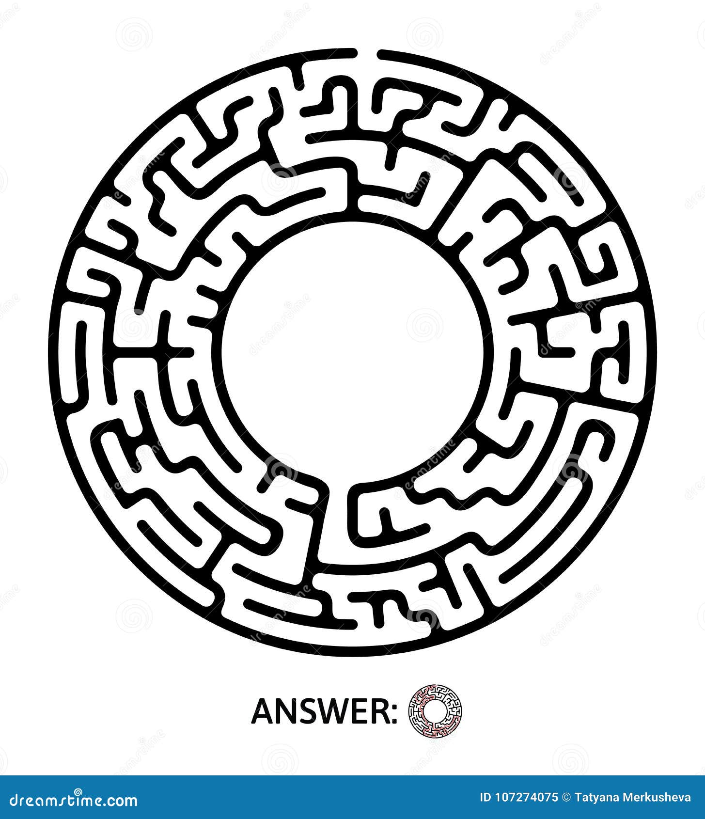 Labirinto Redondo Preto Jogo Do Enigma, Labirinto Do Vetor Ilustração ...