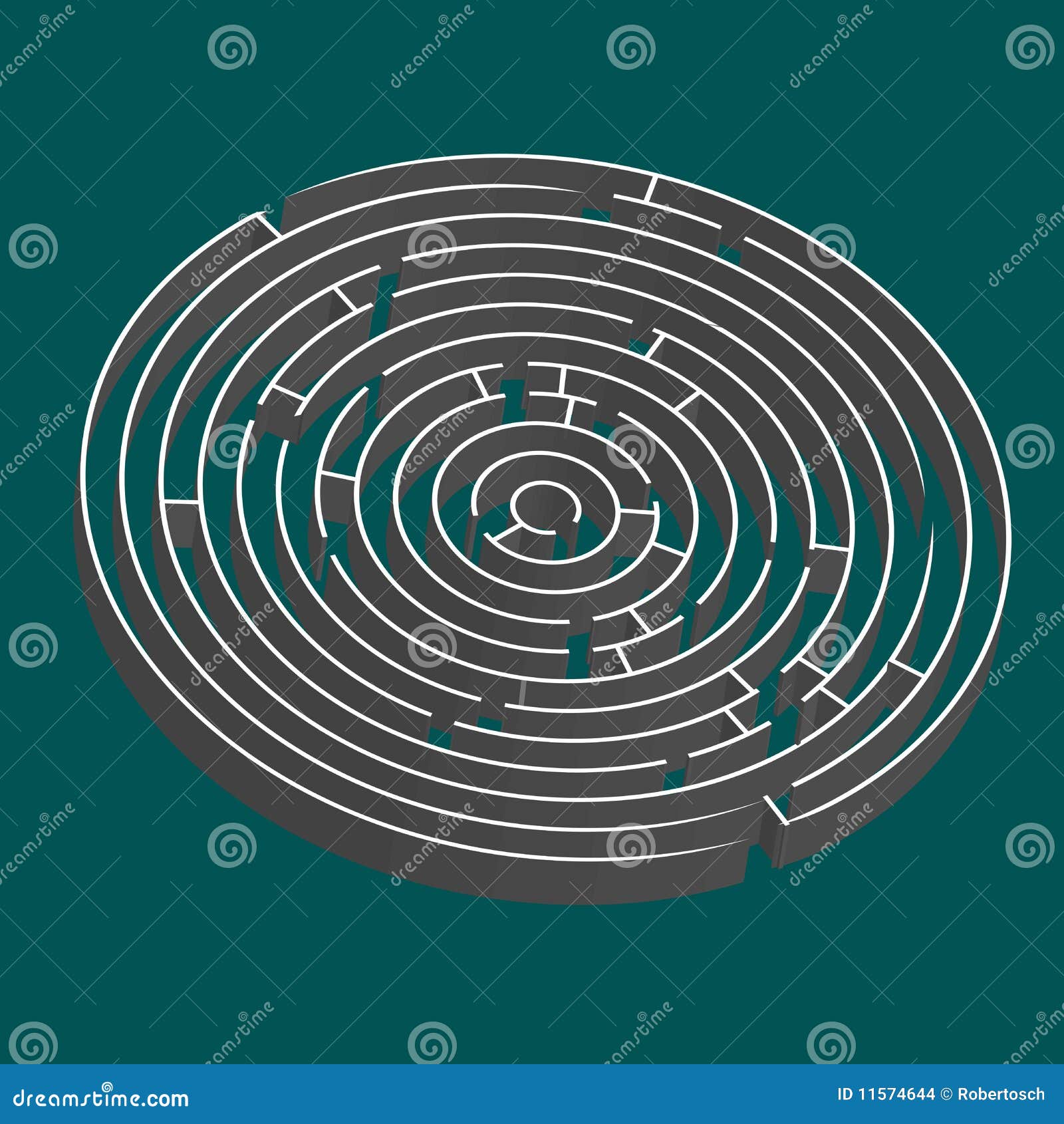 Labirinto Rotondo Di Tridimensional Illustrazione Vettoriale - Illustrazione di complesso ...