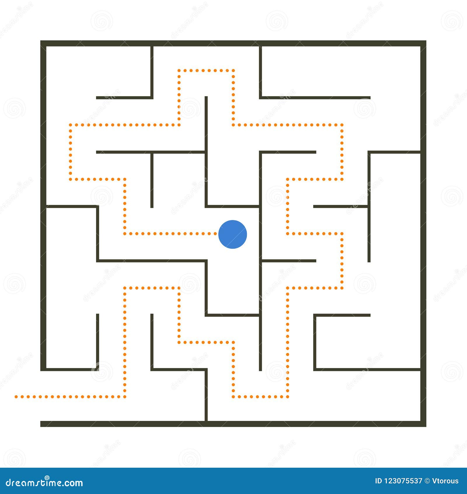 Labirinto Semplice Con La Soluzione Del Percorso Illustrazione ...
