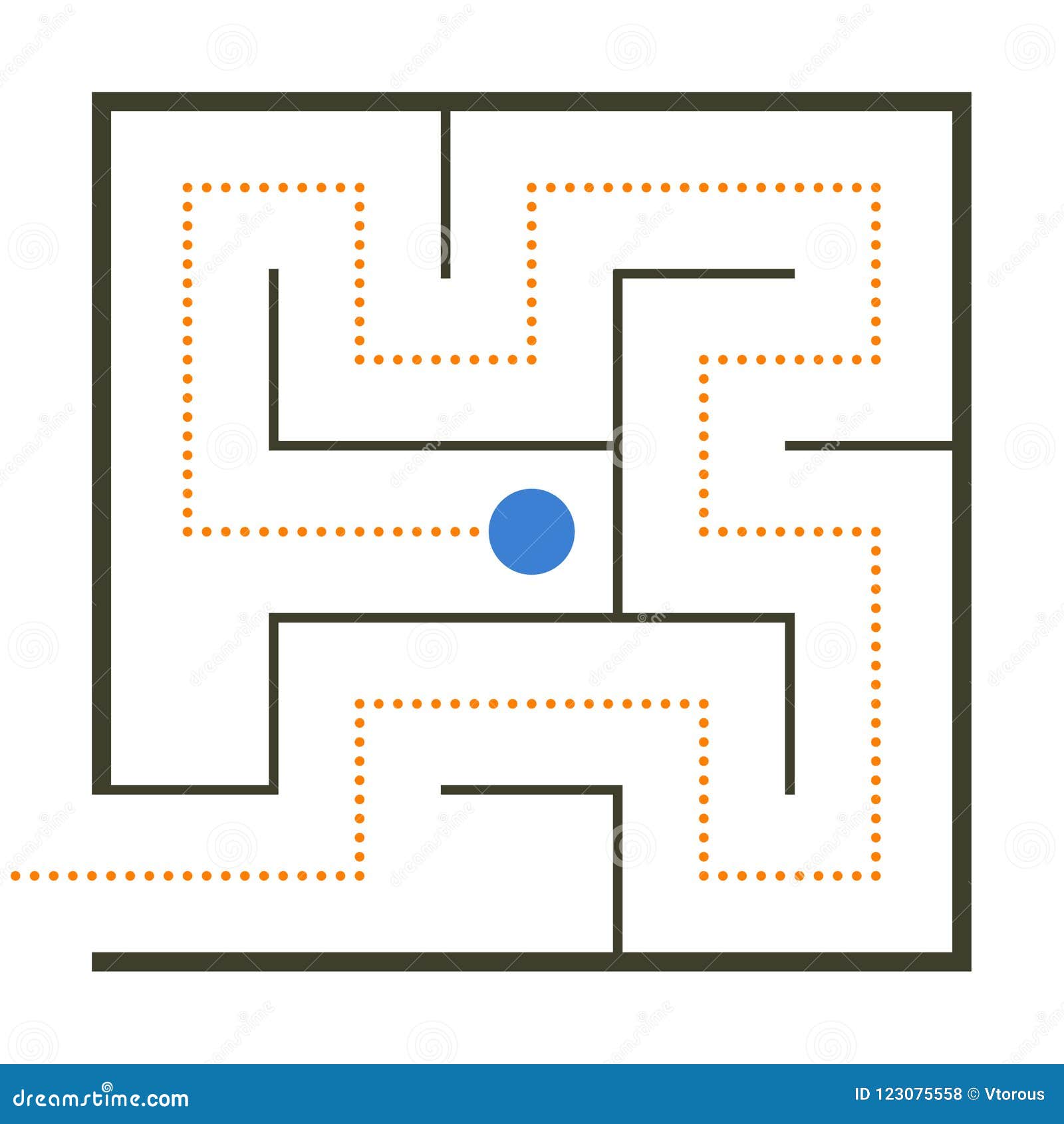 Labirinto Simples Com Solução Do Trajeto Ilustração do Vetor ...