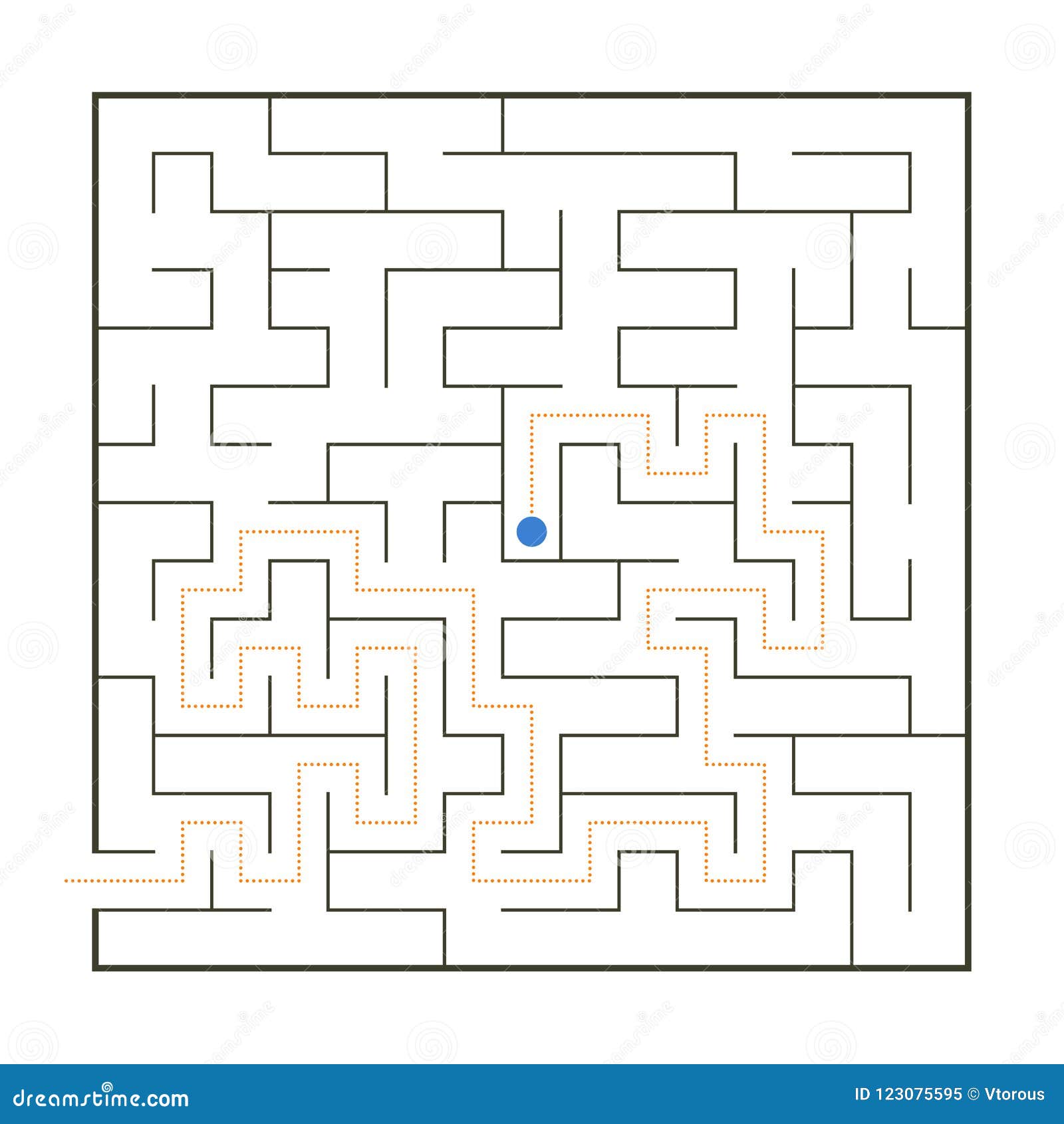 Labirinto Simples Com Solução Do Trajeto Ilustração do Vetor ...