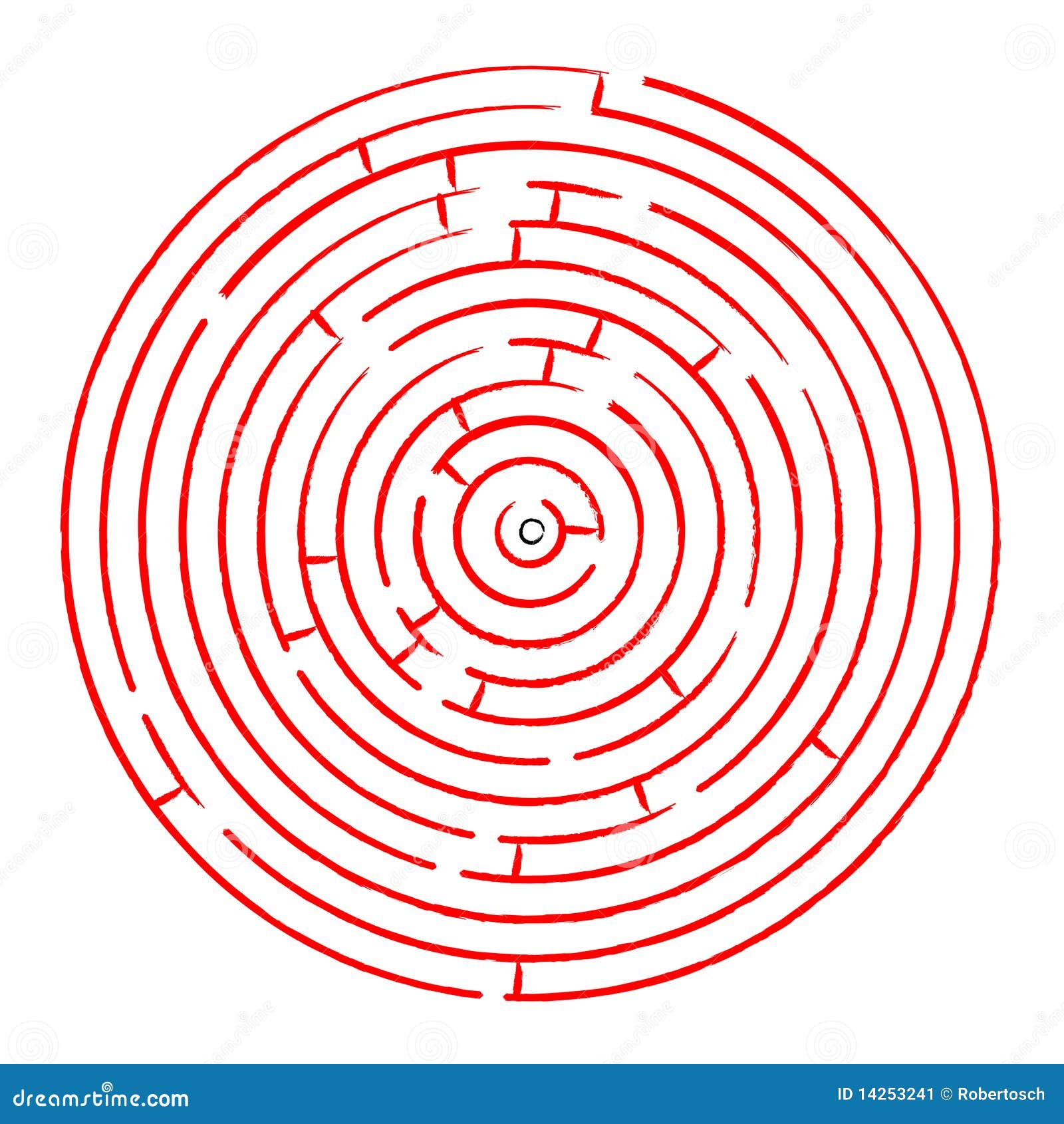 Labirinto Vermelho Redondo De Encontro Ao Branco Ilustração do Vetor ...