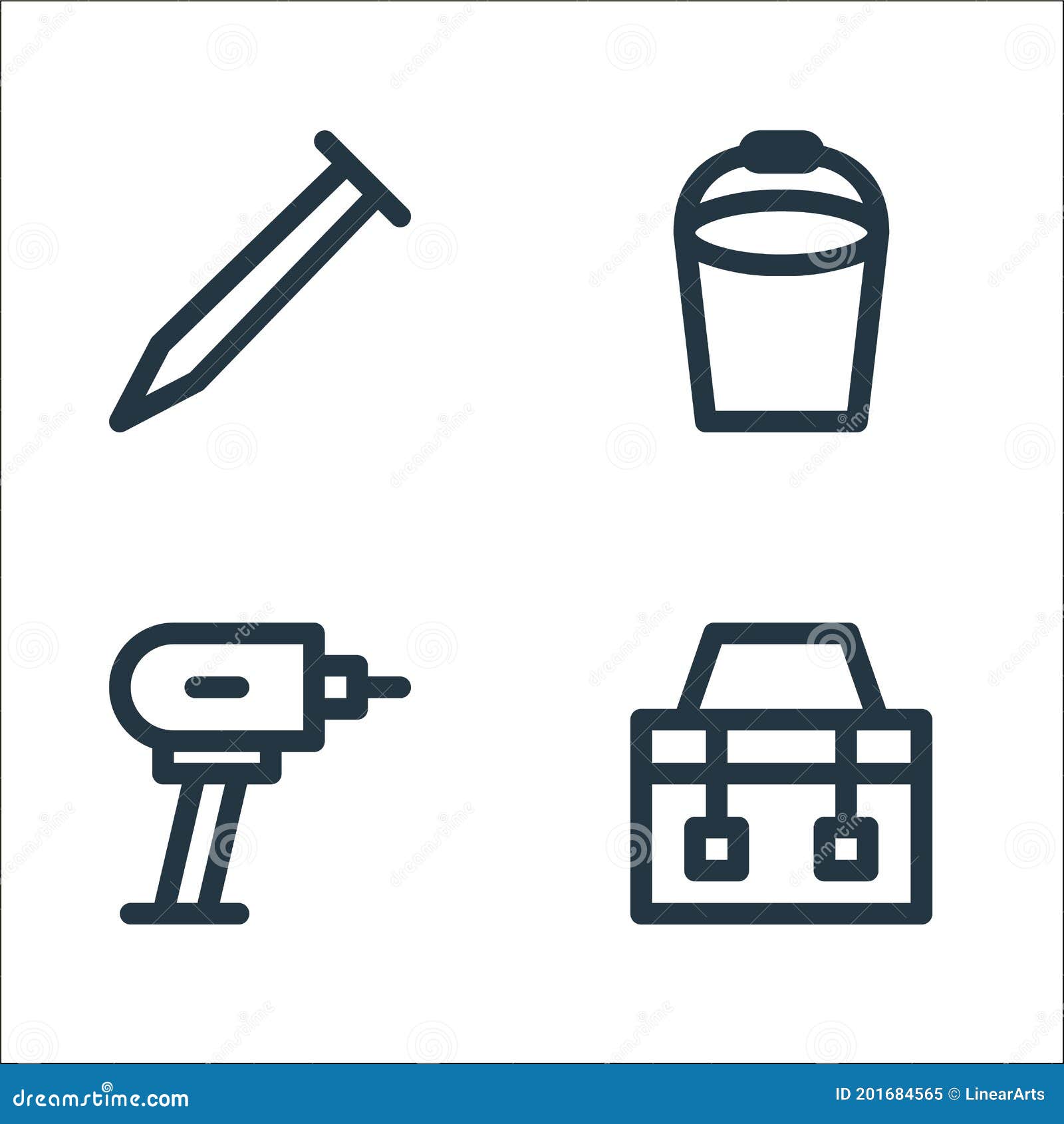 Toolkit Linear Icon. Cross Of Wrench And Screwdriver Line Pictogram ...