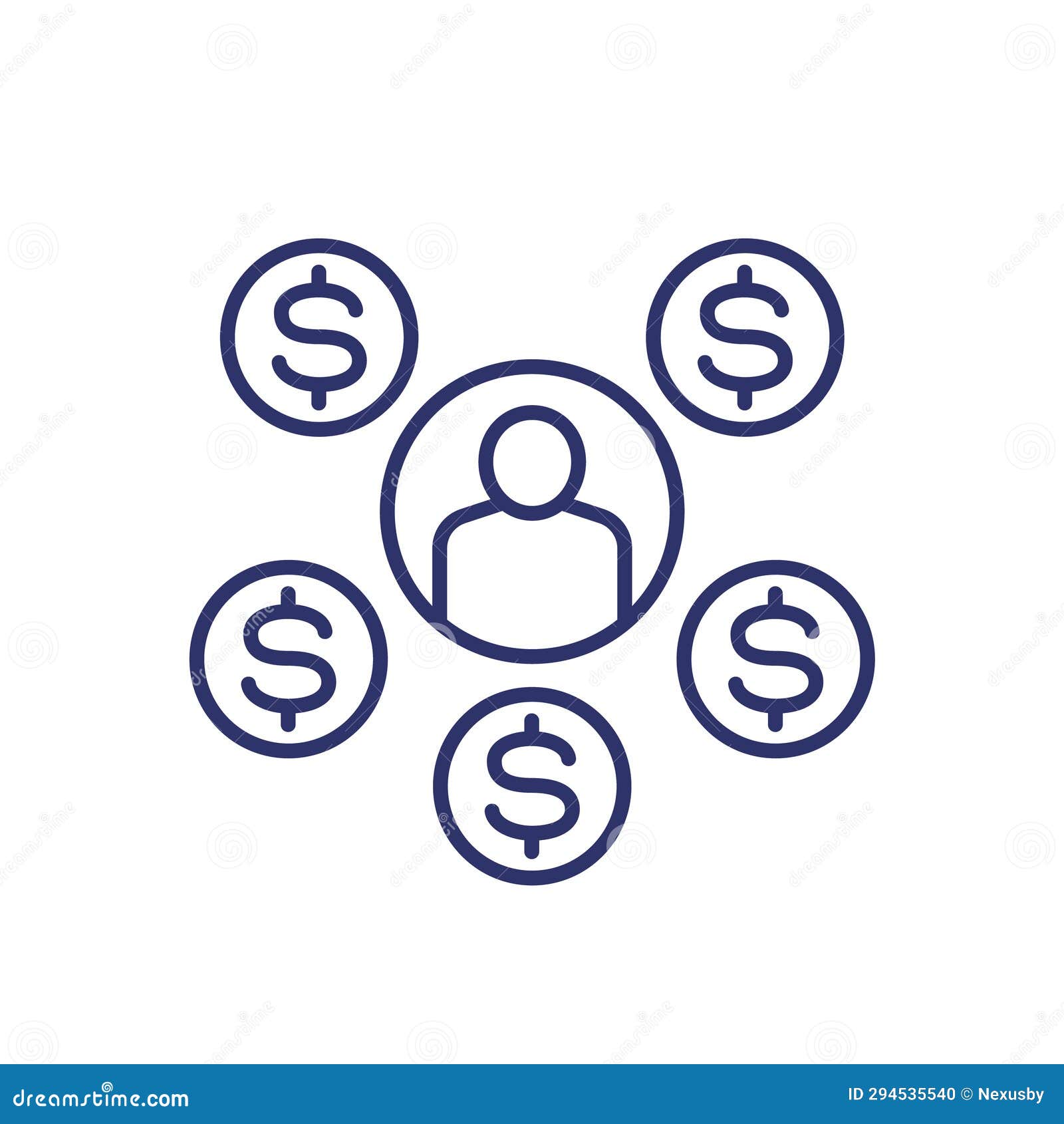 Labor Cost Icon, Line Vector Stock Vector - Illustration of benefits ...