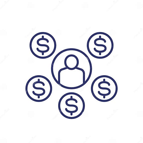 Labor Cost Icon, Line Vector Stock Vector - Illustration of benefits ...