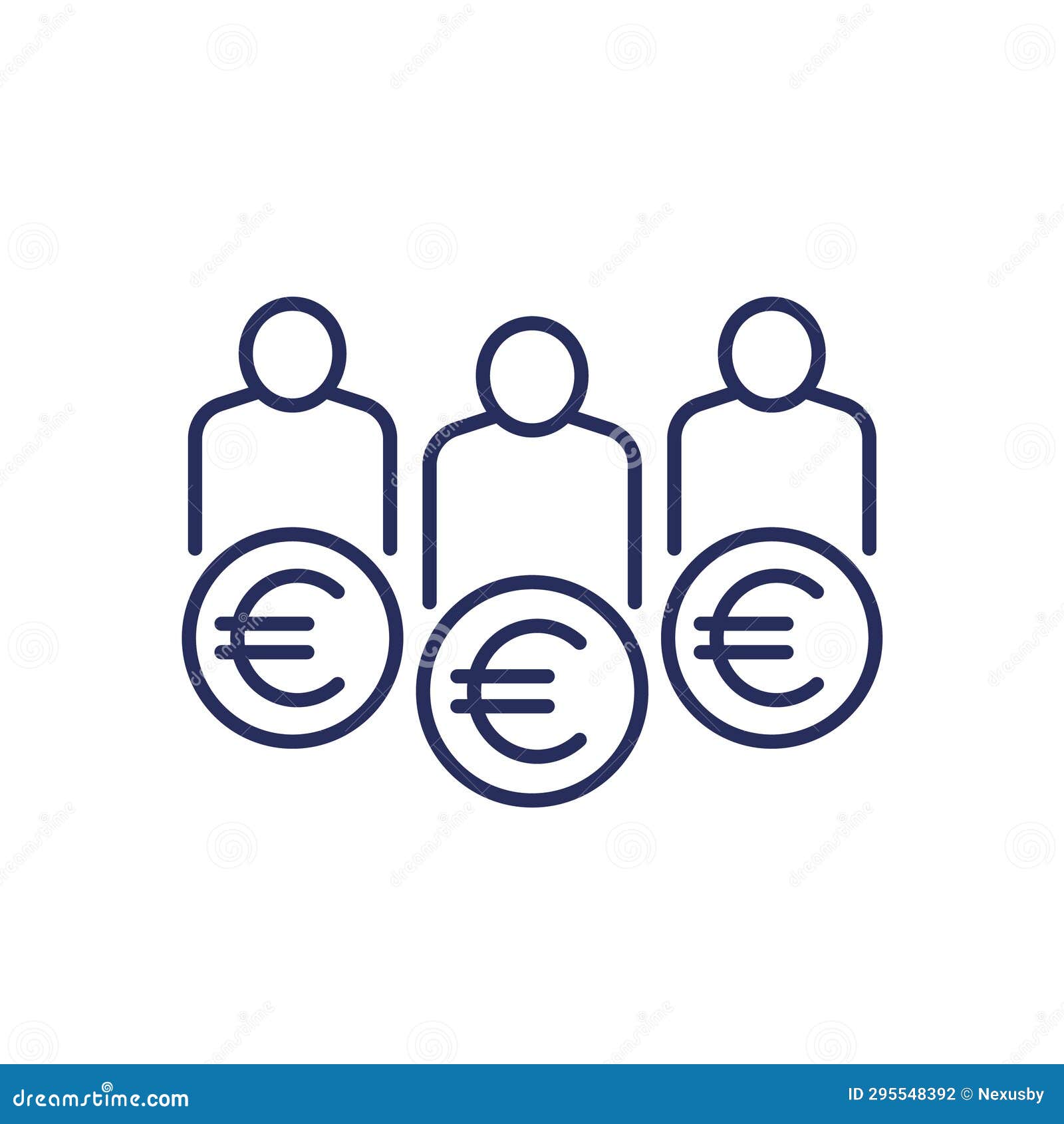 Labor Costs Icon with Workers and Euro Line Vector Stock Vector ...