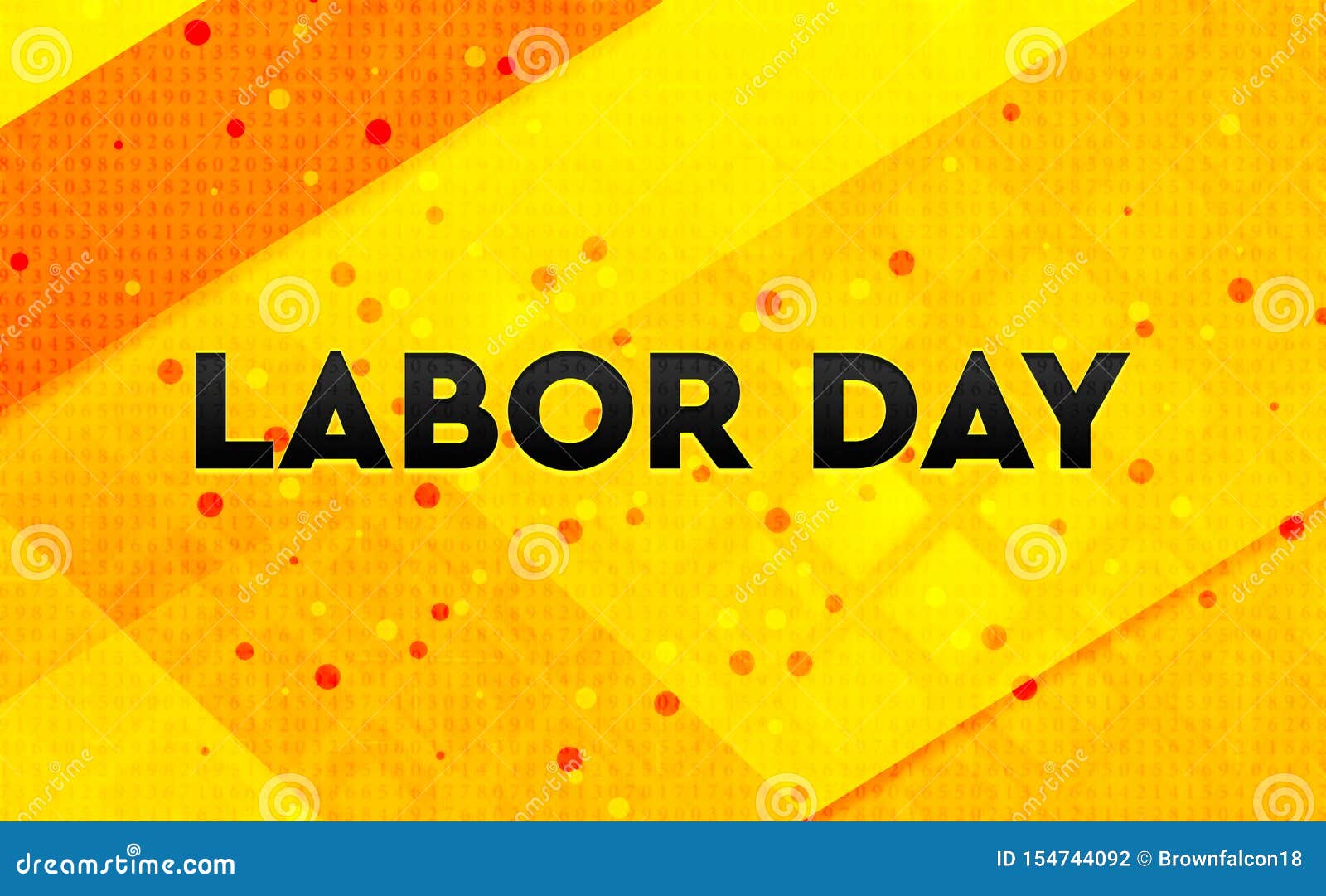 Labor Day Abstract Digital Banner Yellow Background Stock Illustration ...