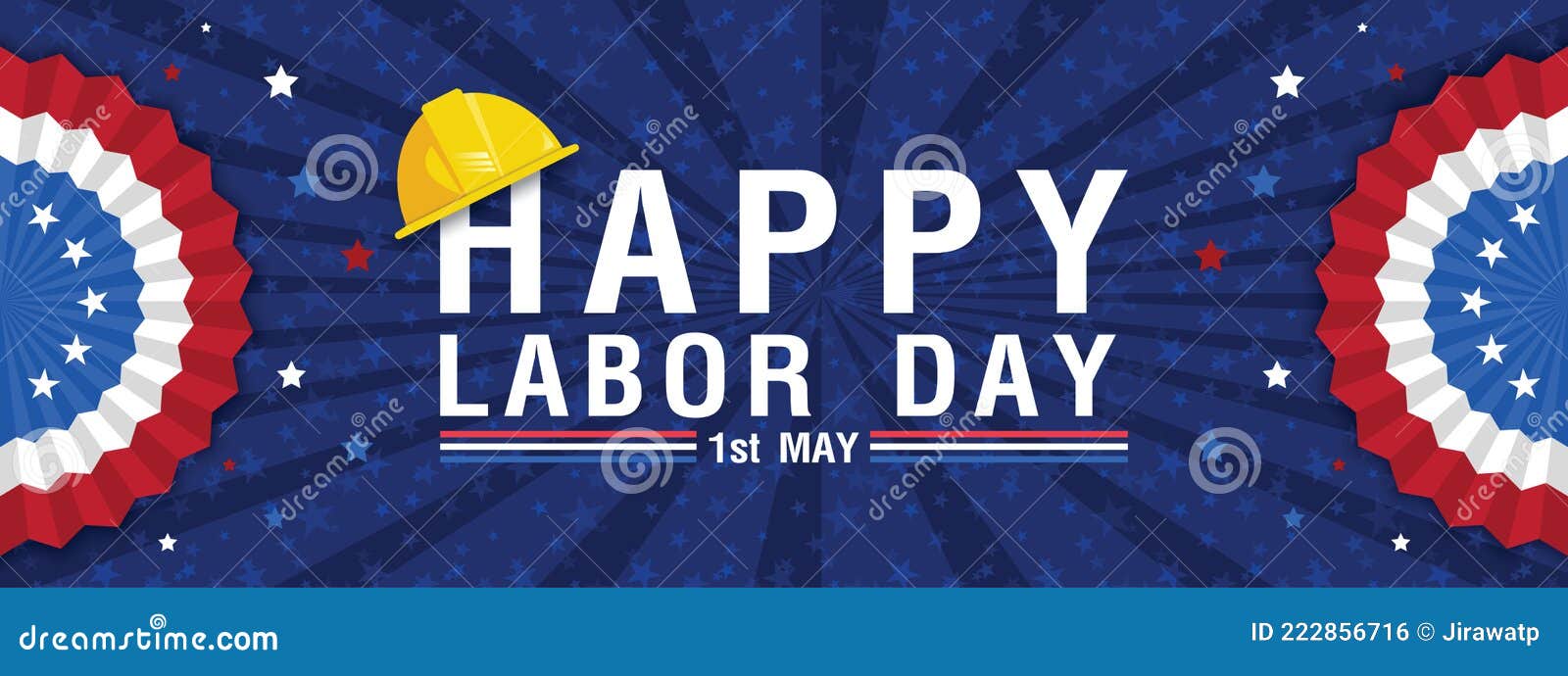 Labor Day Banner Template Decor with American Flag Design .American ...