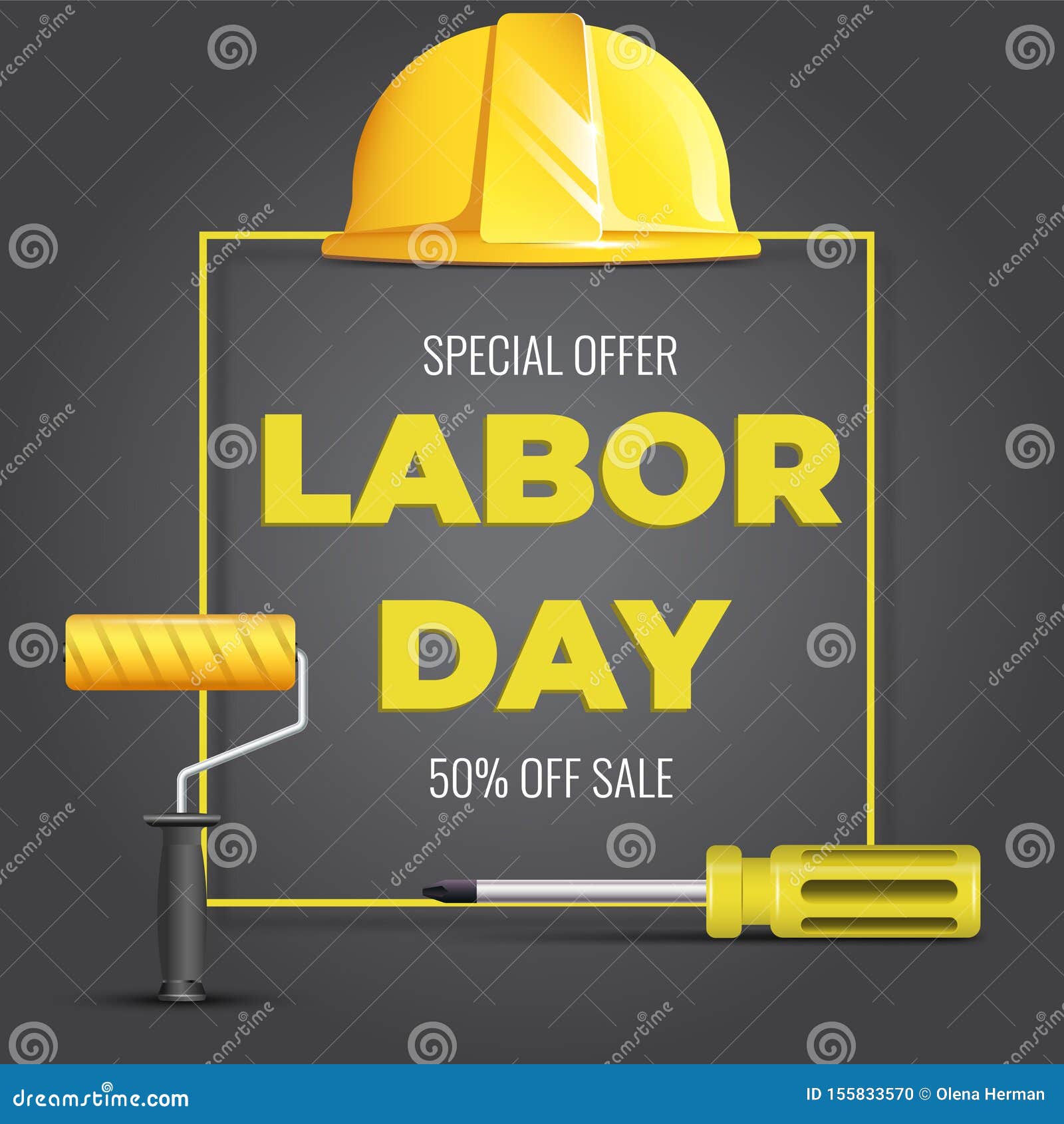 Labor Day Card. Ad Concept. Design Template Stock Illustration ...