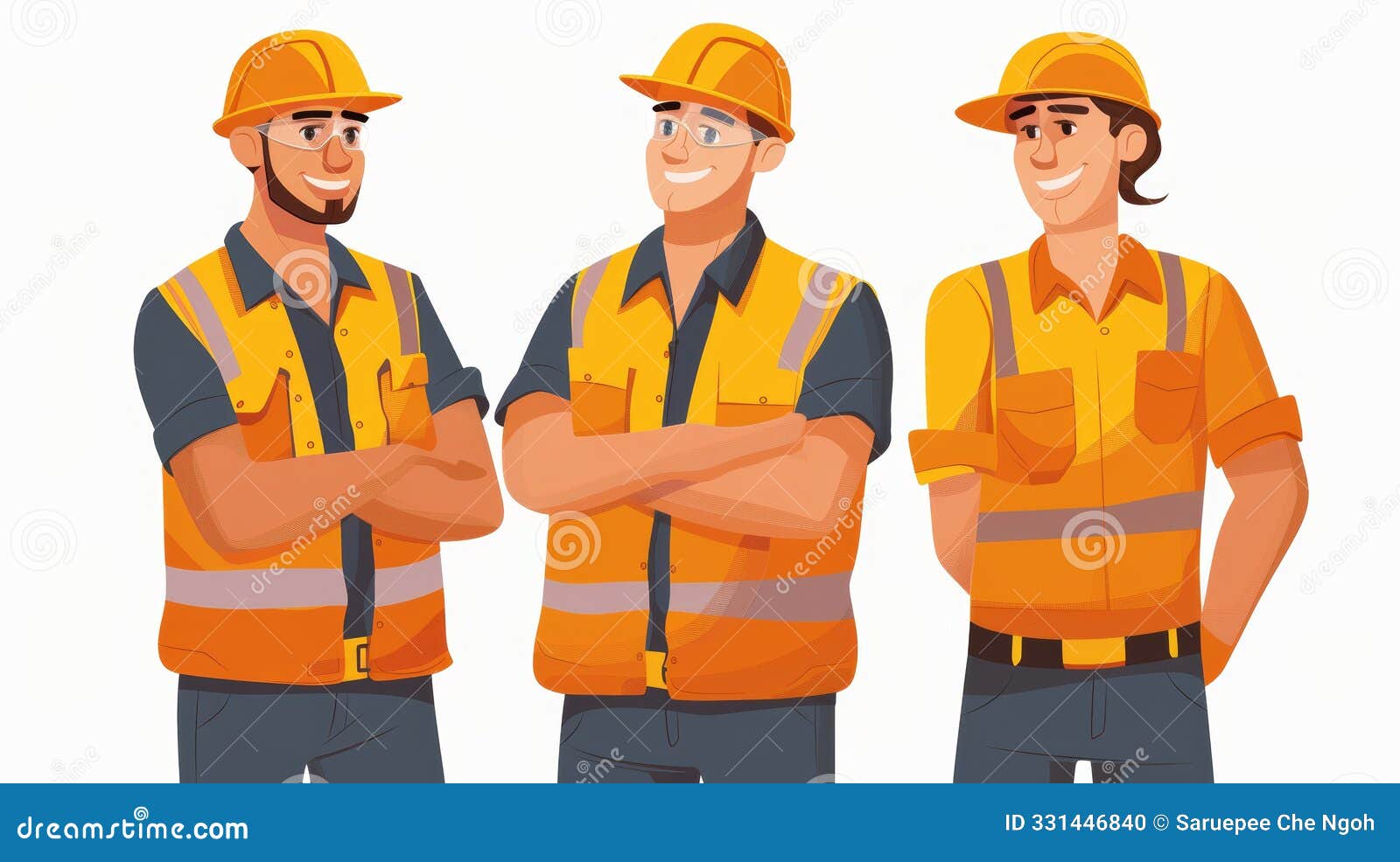 Labor Day Celebration Frame Border Background with Construction Workers ...