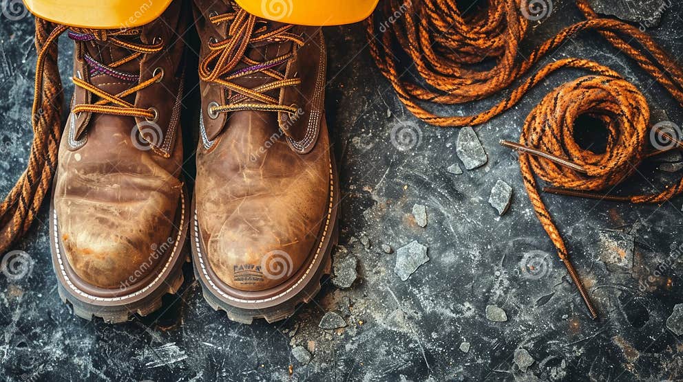Labor Day Celebration Frame Border Background with Work Boots and Tools ...
