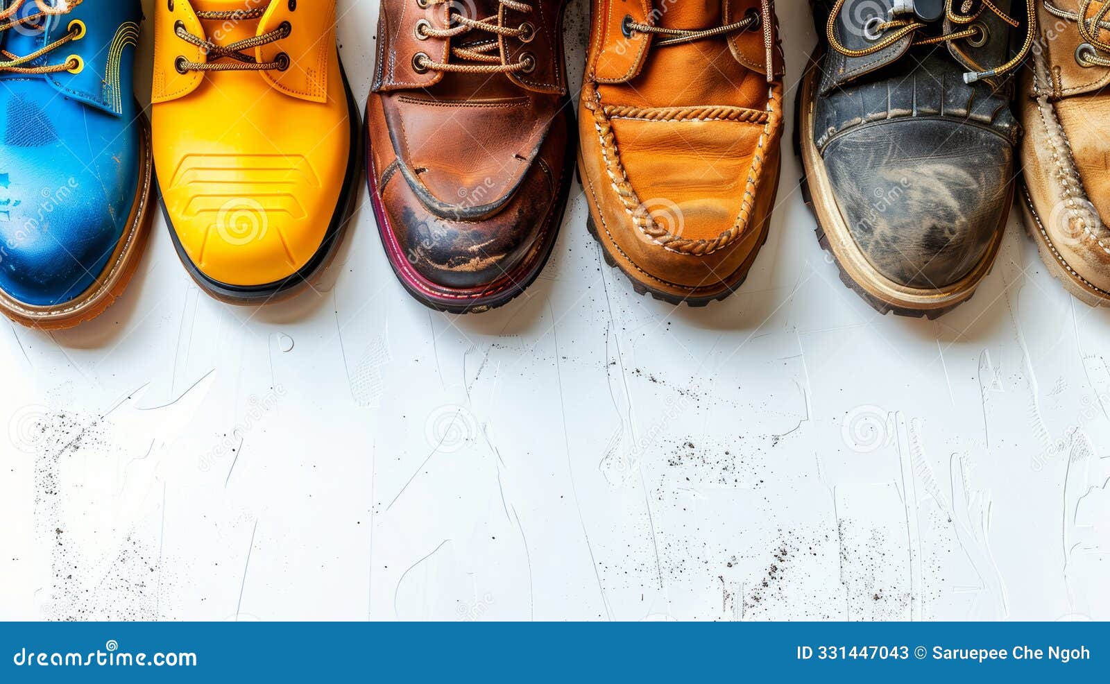 Labor Day Celebration Frame Border Background With Work Boots On White ...